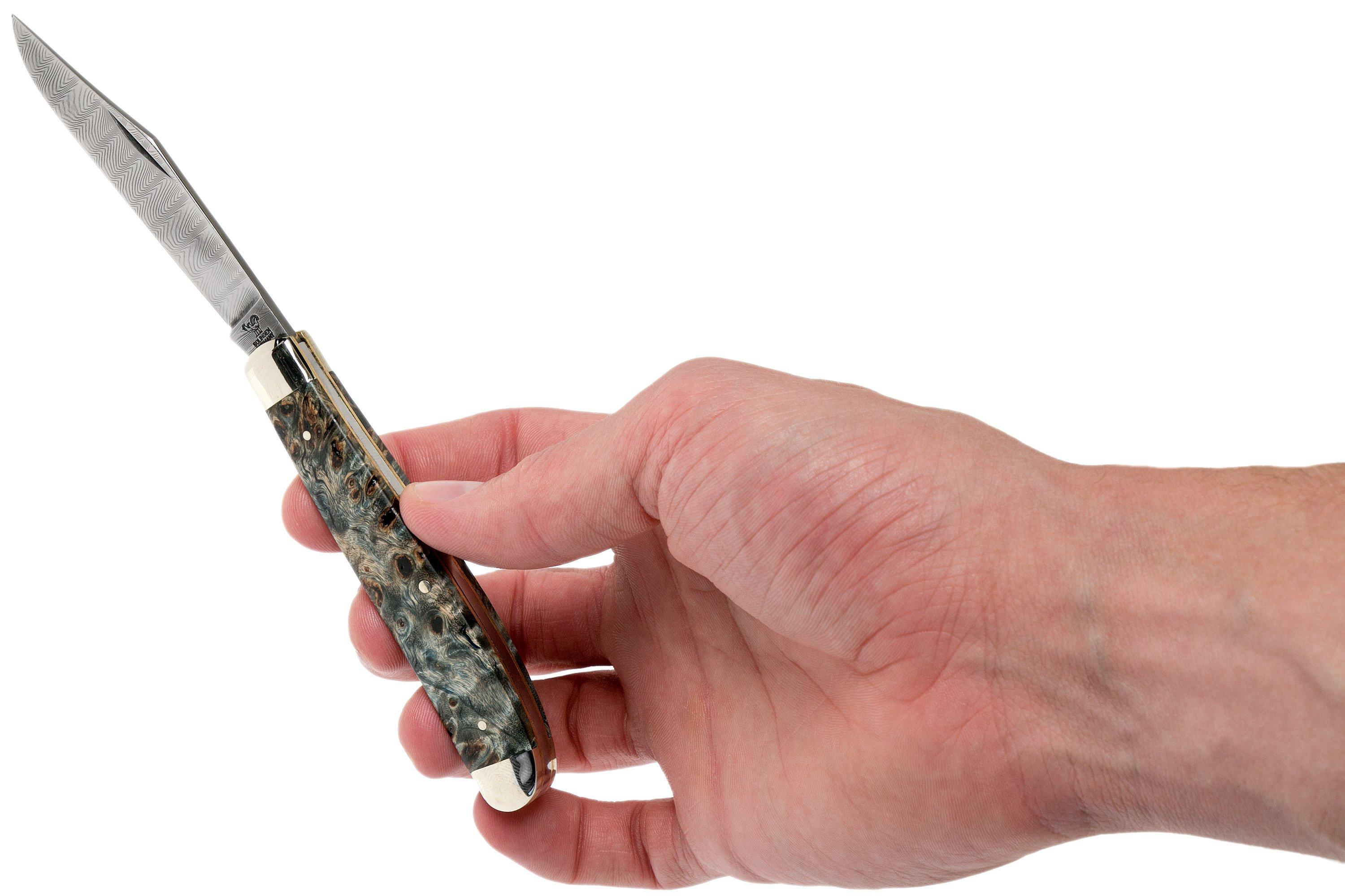 Robert Klaas US Trapper Damast 95mm Poplar Burl 412-1-8MAP-BL ...