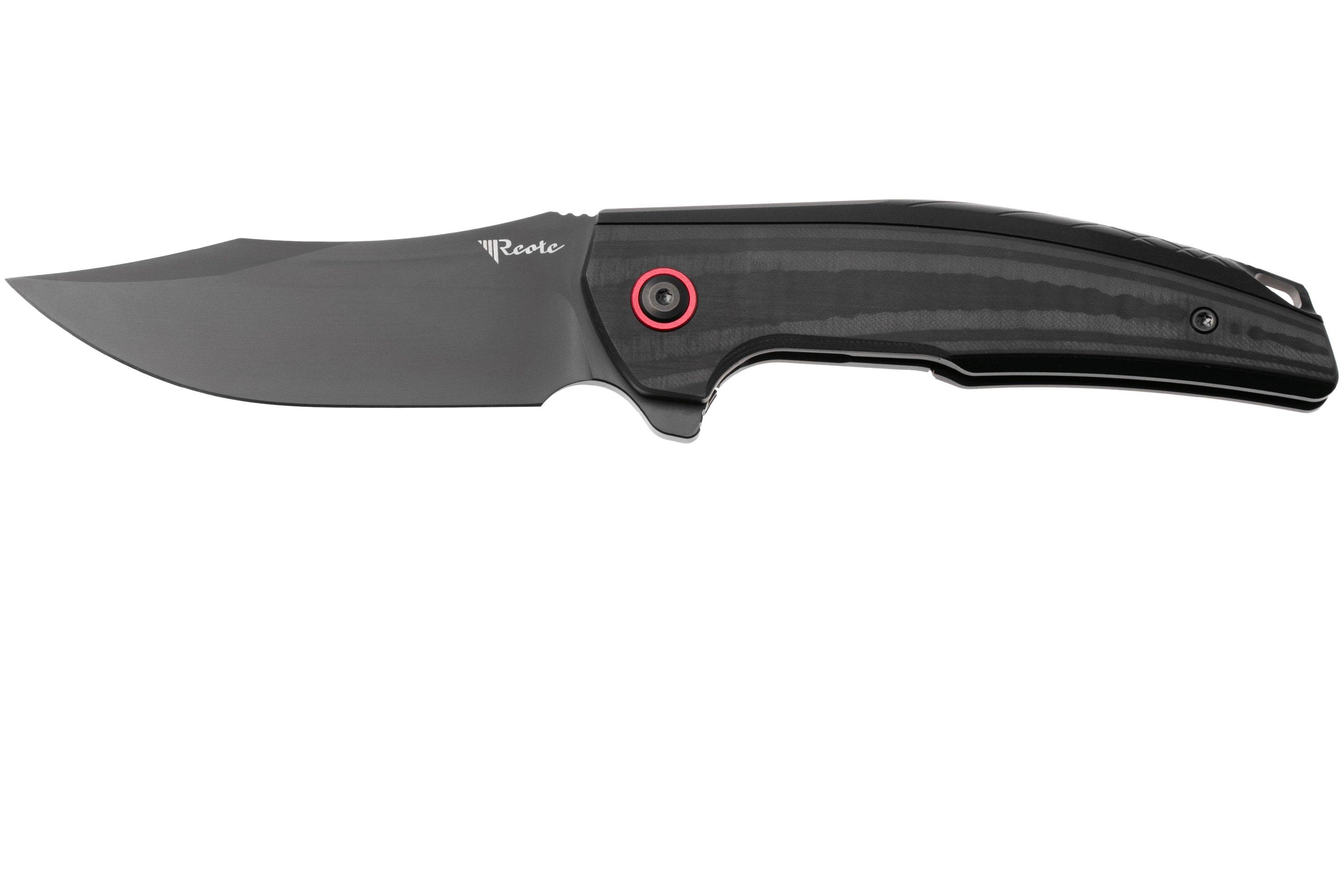 Reate Jack Jr. JJR-BL-DLC-AL-RD, Black DLC CPM S30V, Black Aluminum ...