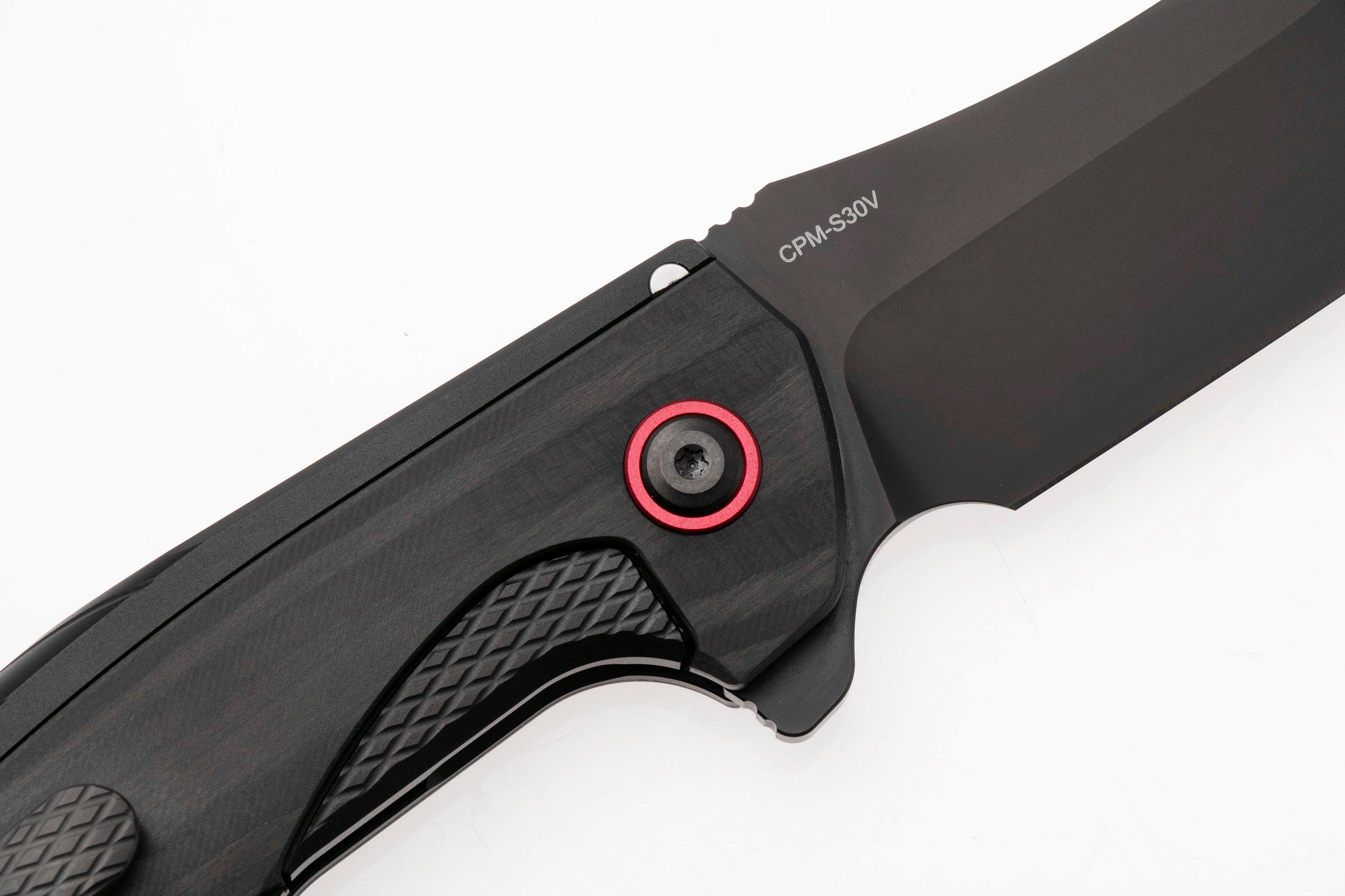 Reate Jack Jr. JJR-BL-DLC-AL-RD, Black DLC CPM S30V, Black Aluminum ...