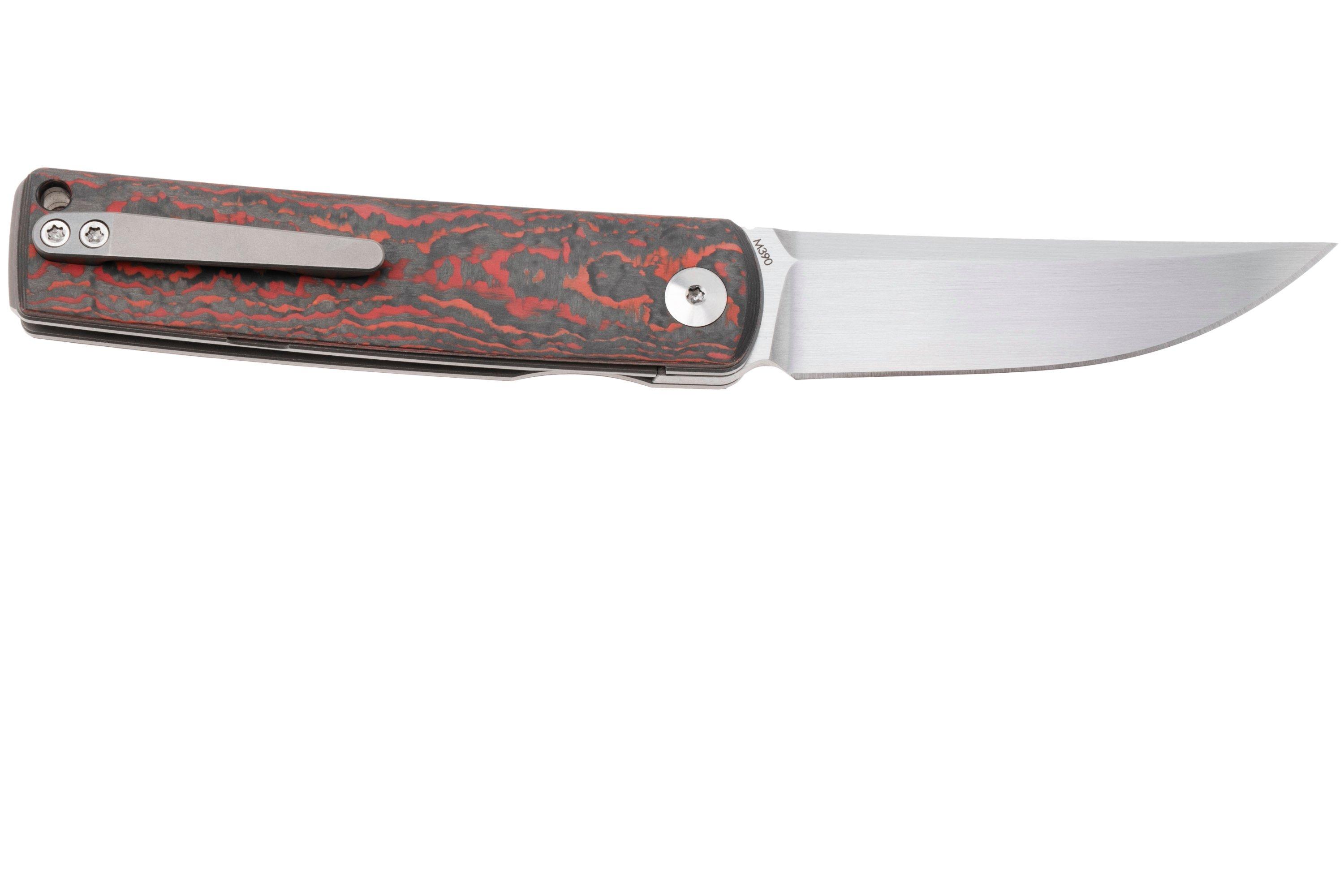 Reate Bushido, Satin M390, Lava Flow FatCarbon, pocket knife ...