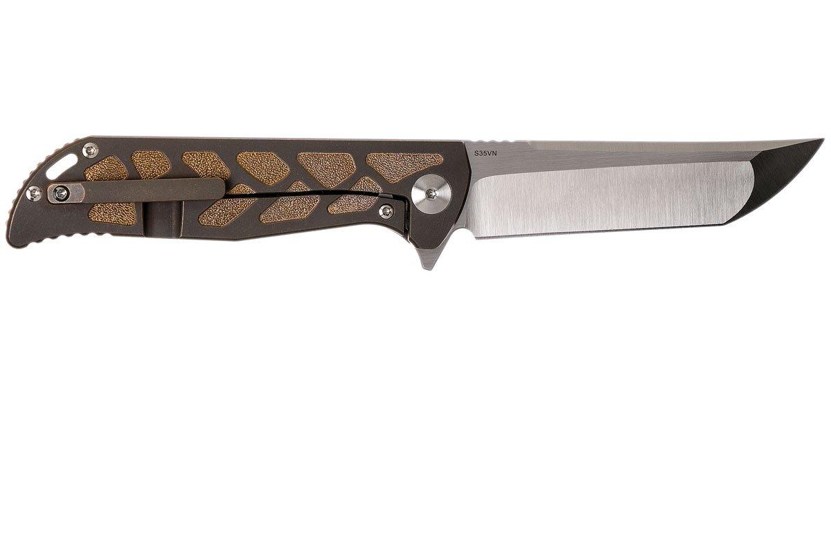 Reate K2 Bronze Engraved, S35VN Satin Finish Kwaiken-pocket knife ...