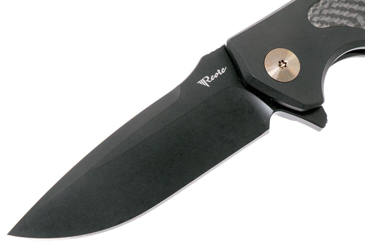 Reate Mini Horizon-D Black, Carbon fibre Inlay, Black PVD, pocket knife ...