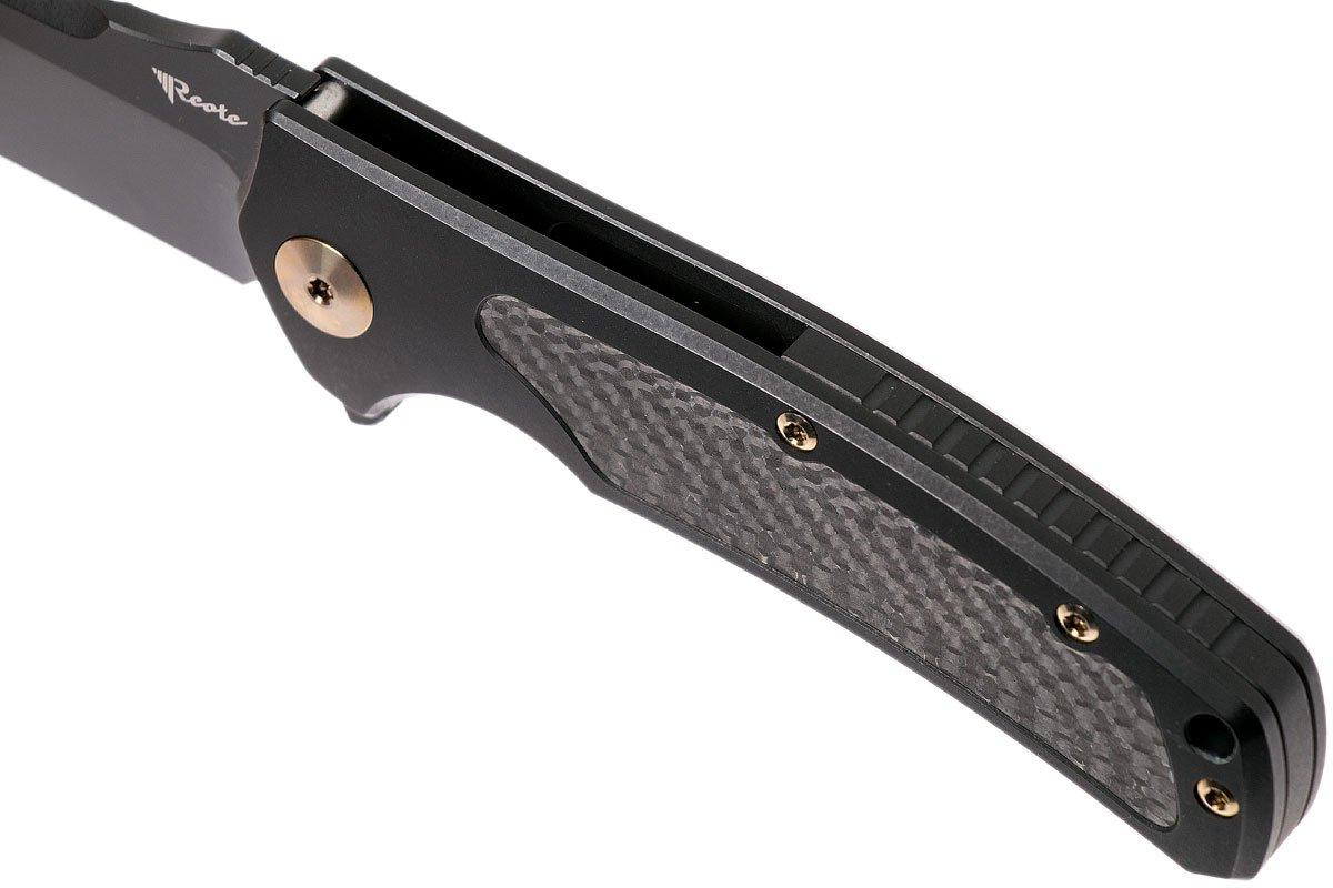 Reate Mini Horizon-D Black, Carbon fibre Inlay, Black PVD, pocket knife ...
