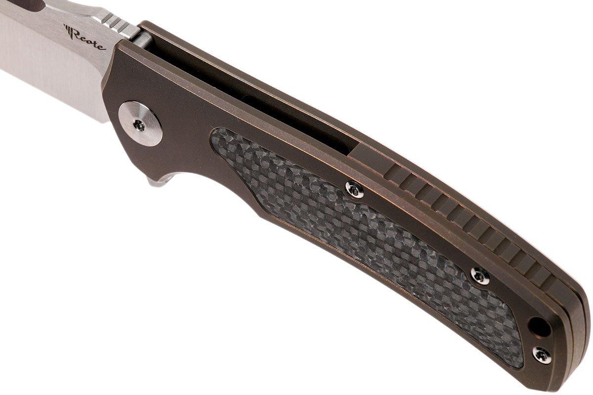 Reate Mini Horizon-D Bronze, Carbon fibre Inlay, Satin, pocket knife ...