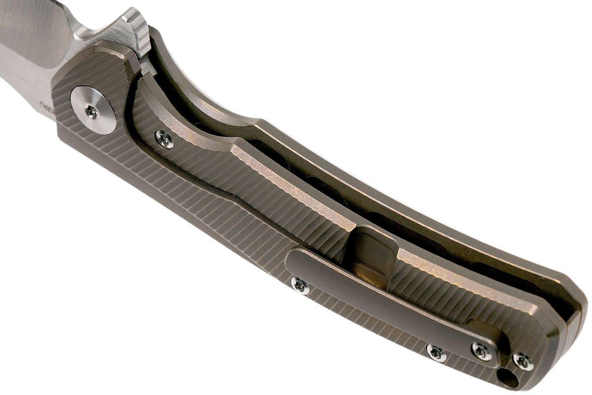 Reate Mini Horizon-D Milled Bronze Titanium, Satin, pocket knife ...