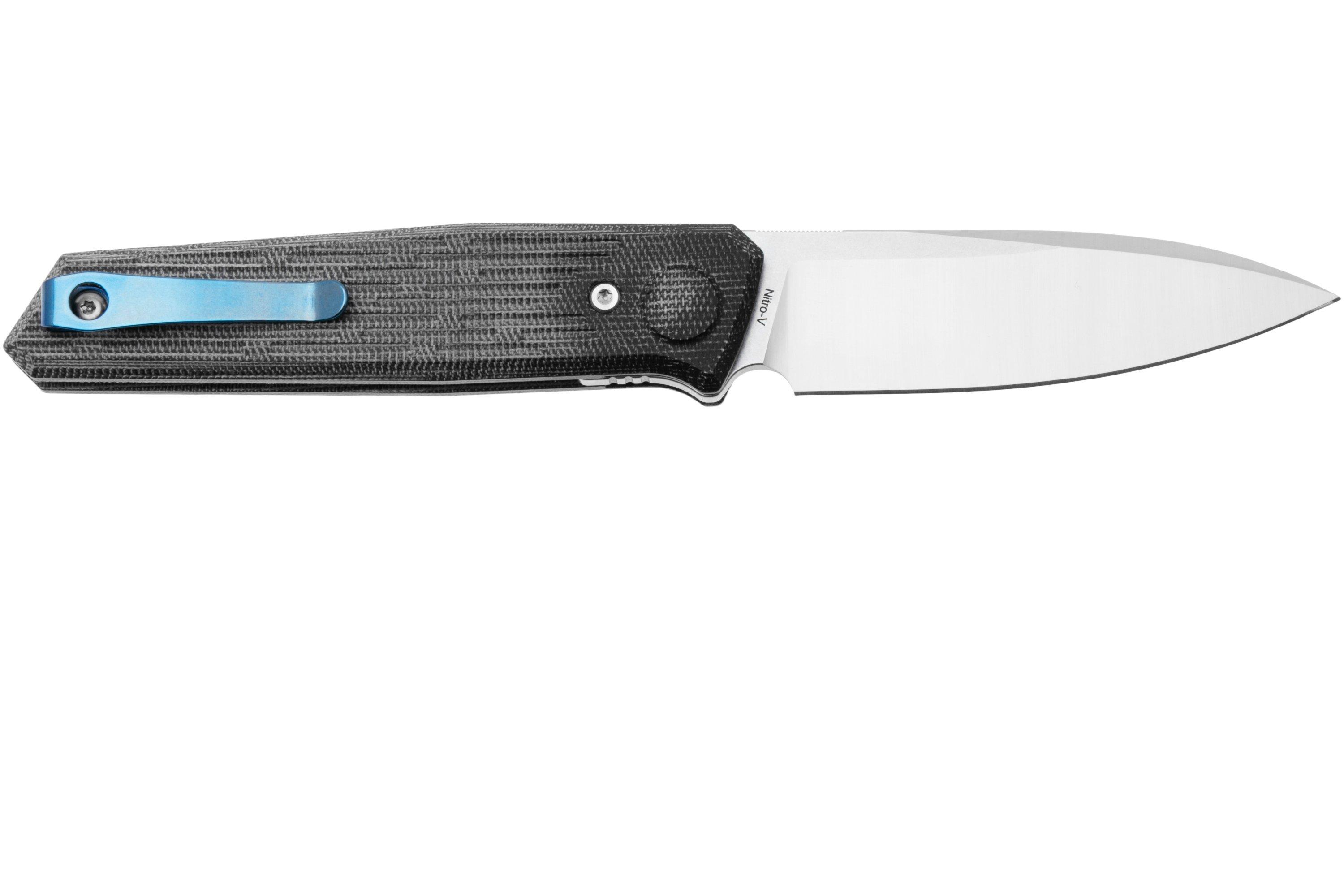 Reate PL-6 Satin Nitro-V, Black Micarta, couteau de poche | Achetez à ...