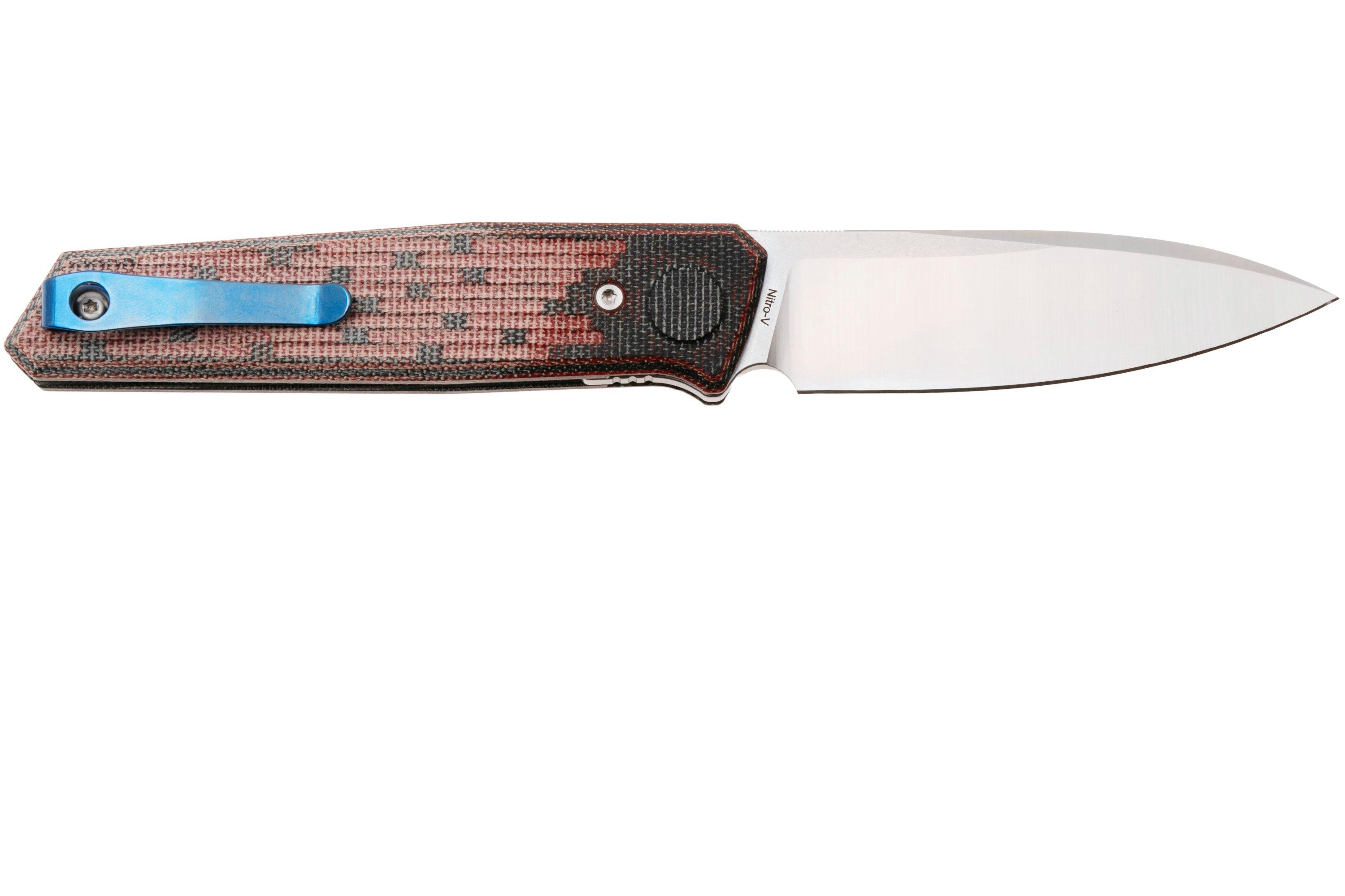 Reate PL-6 Satin Nitro-V, Red Black Micarta, couteau de poche | Achetez ...