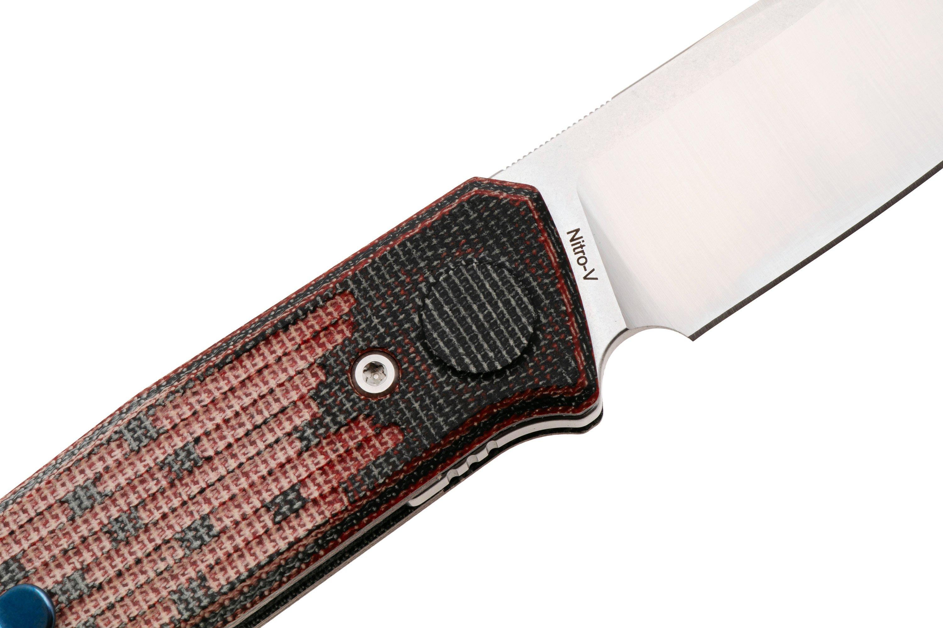 Reate PL-6 Satin Nitro-V, Red Black Micarta, pocket knife ...