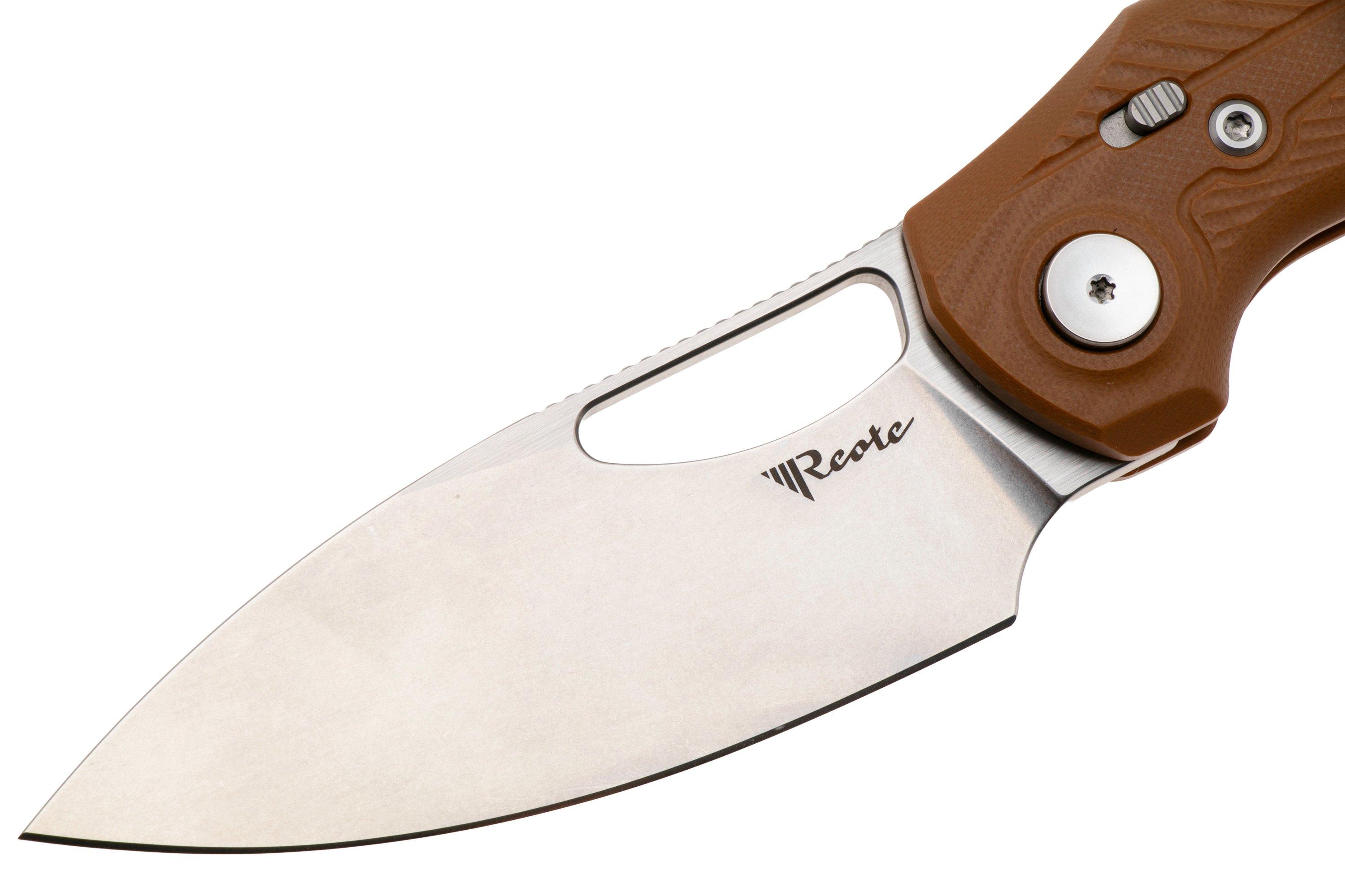 Reate PL-XE Stonewashed Nitro-V, Tan G10, couteau de poche | Achetez à ...