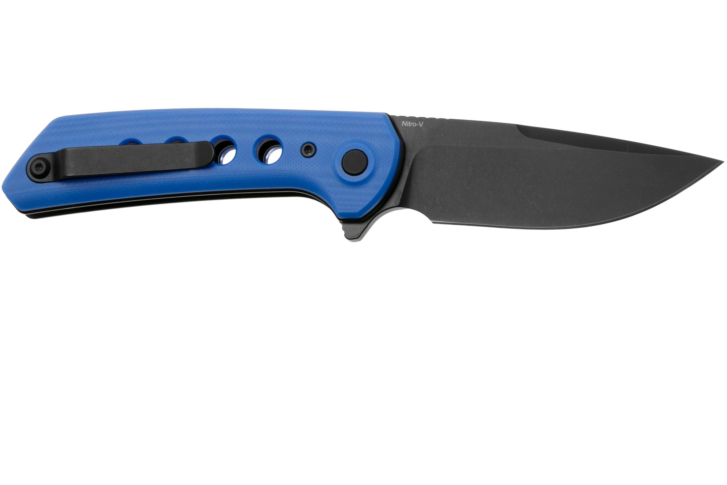 Reate PL-XF PVD Nitro-V, Blue G10, pocket knife | Advantageously ...