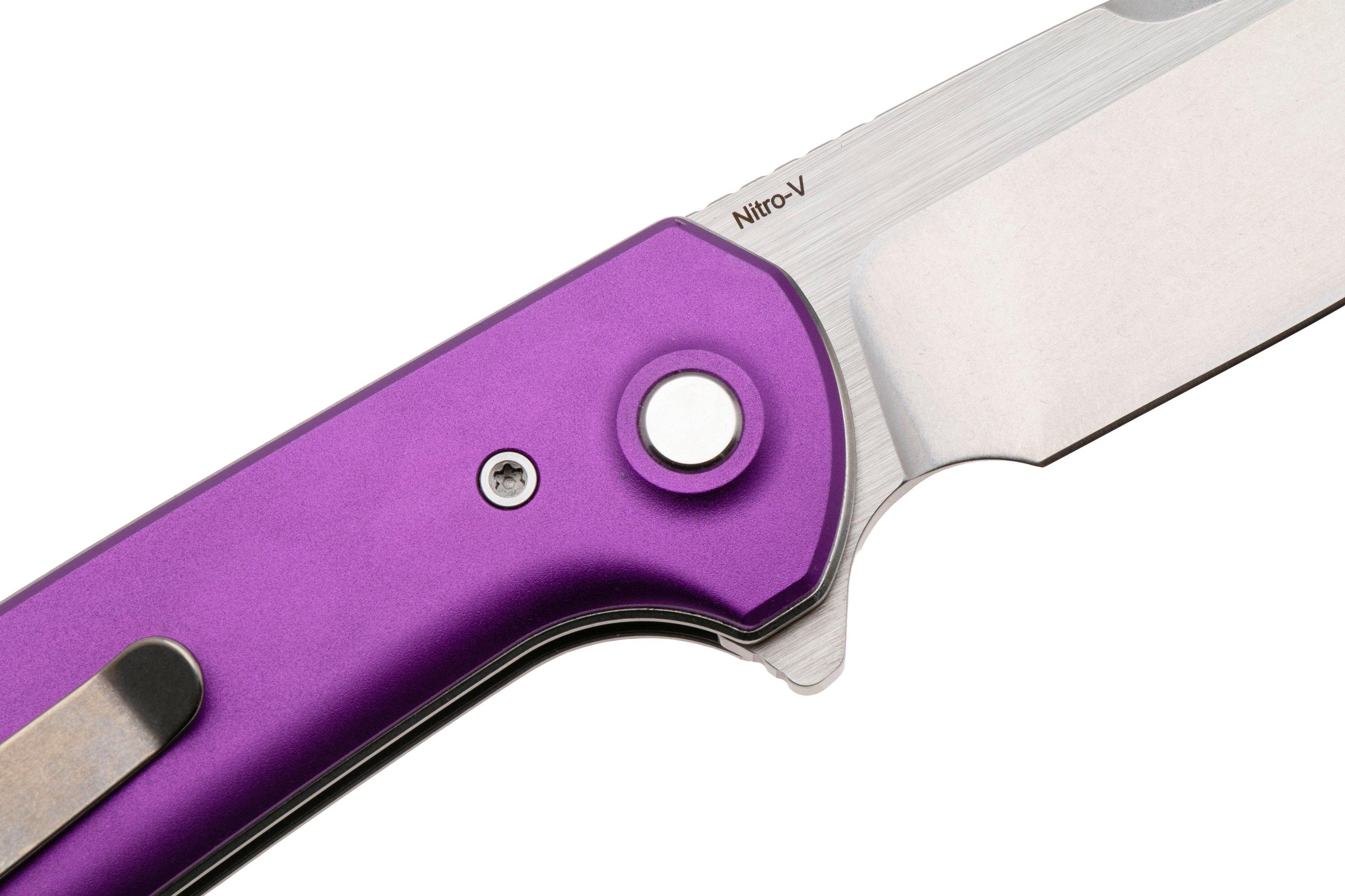 Reate PL-XF Stonewashed NItro-V, Purple Aluminium, pocket knife ...