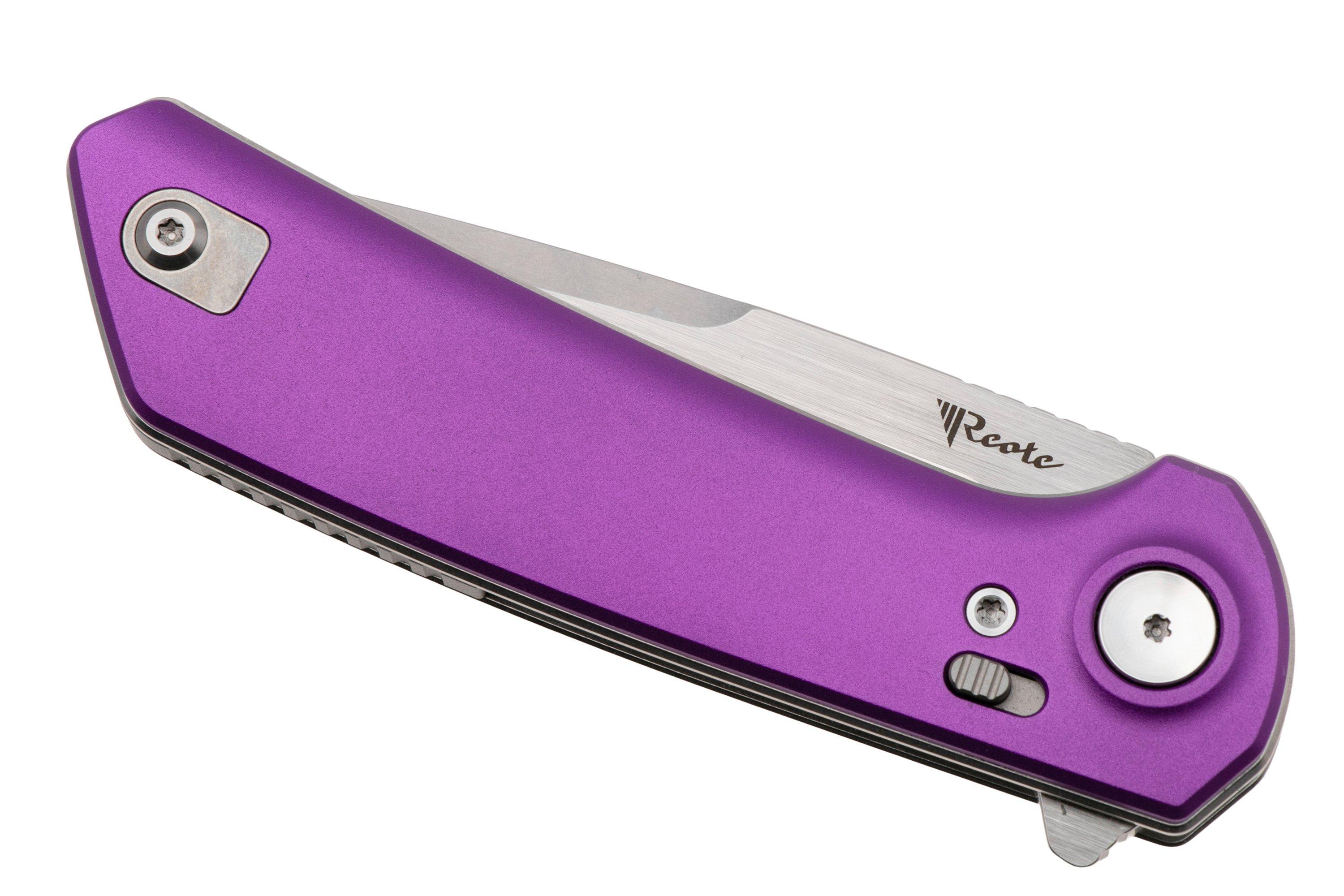 Reate PL-XF Stonewashed NItro-V, Purple Aluminium, pocket knife ...
