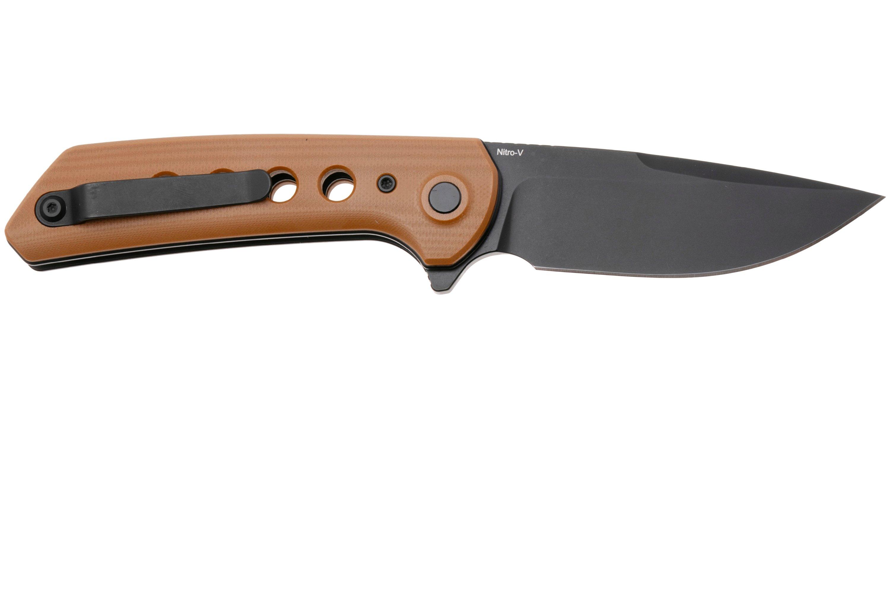 Reate PL-XF PVD Nitro-V, Tan G10, couteau de poche | Achetez à prix ...