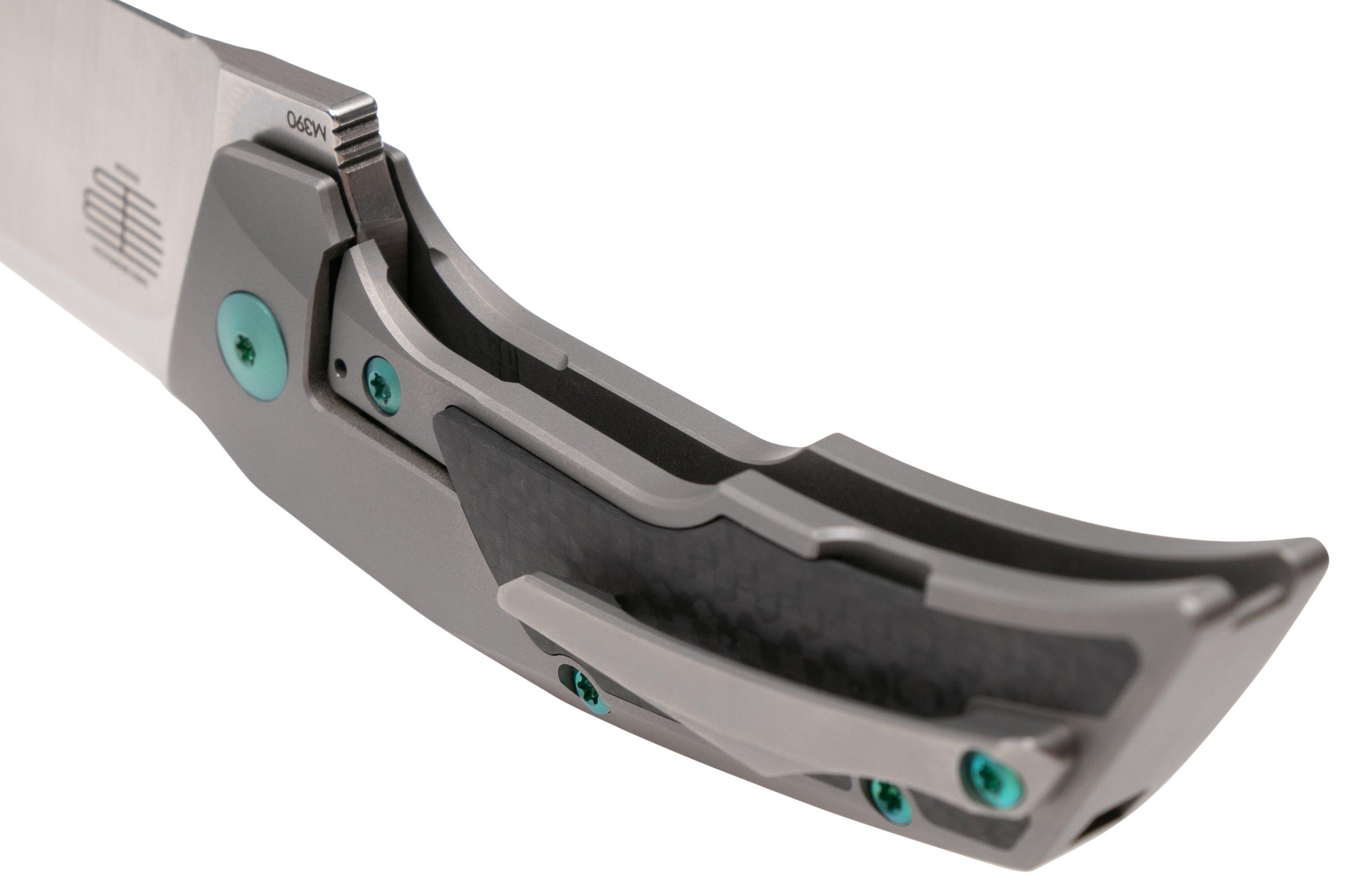 Reate T3000 Marble Carbon Fibre, Green Hardware pocket knife, Tashi ...