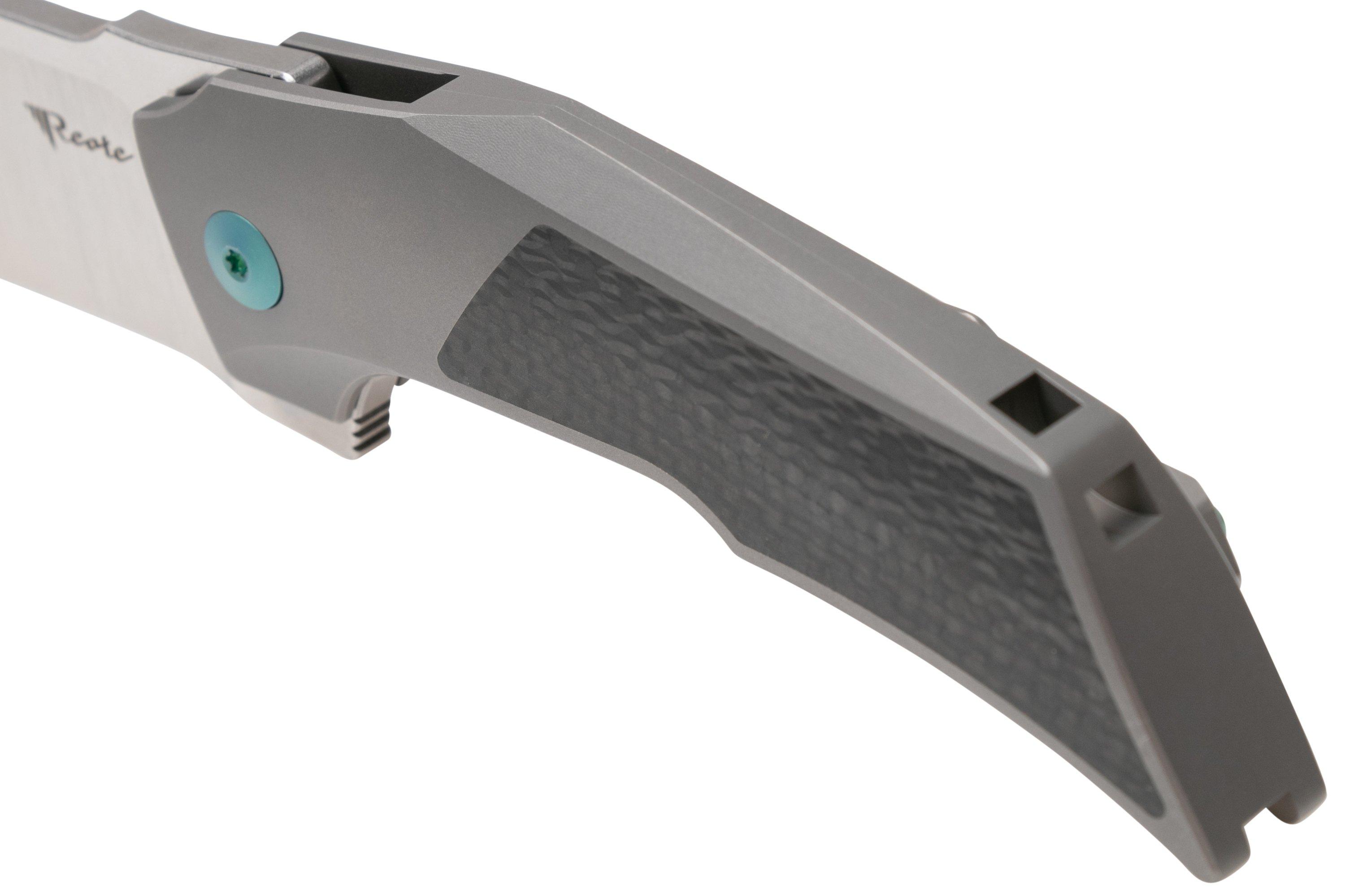 Reate T3000 Marble Carbon Fibre, Green Hardware pocket knife, Tashi ...