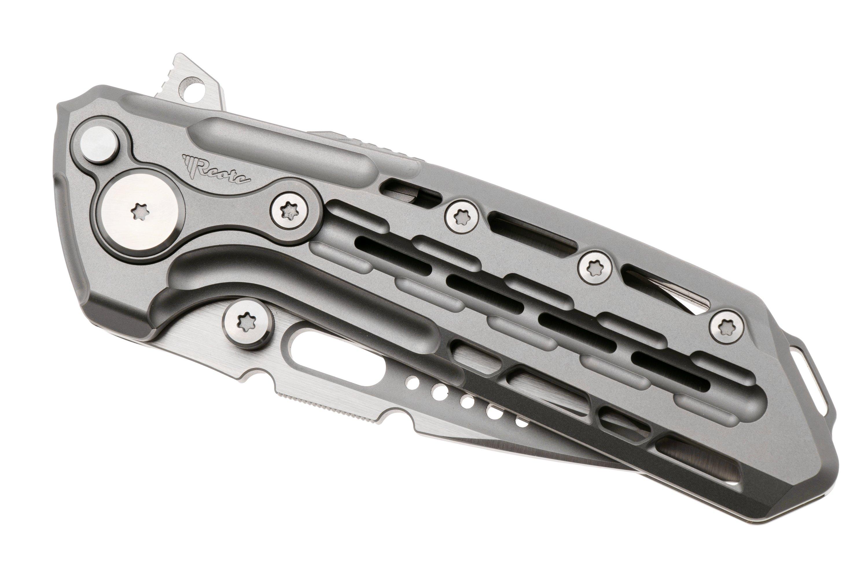 Reate Terminator TX228, Satin M390, Bead Blasted Titanium, pocket knife ...