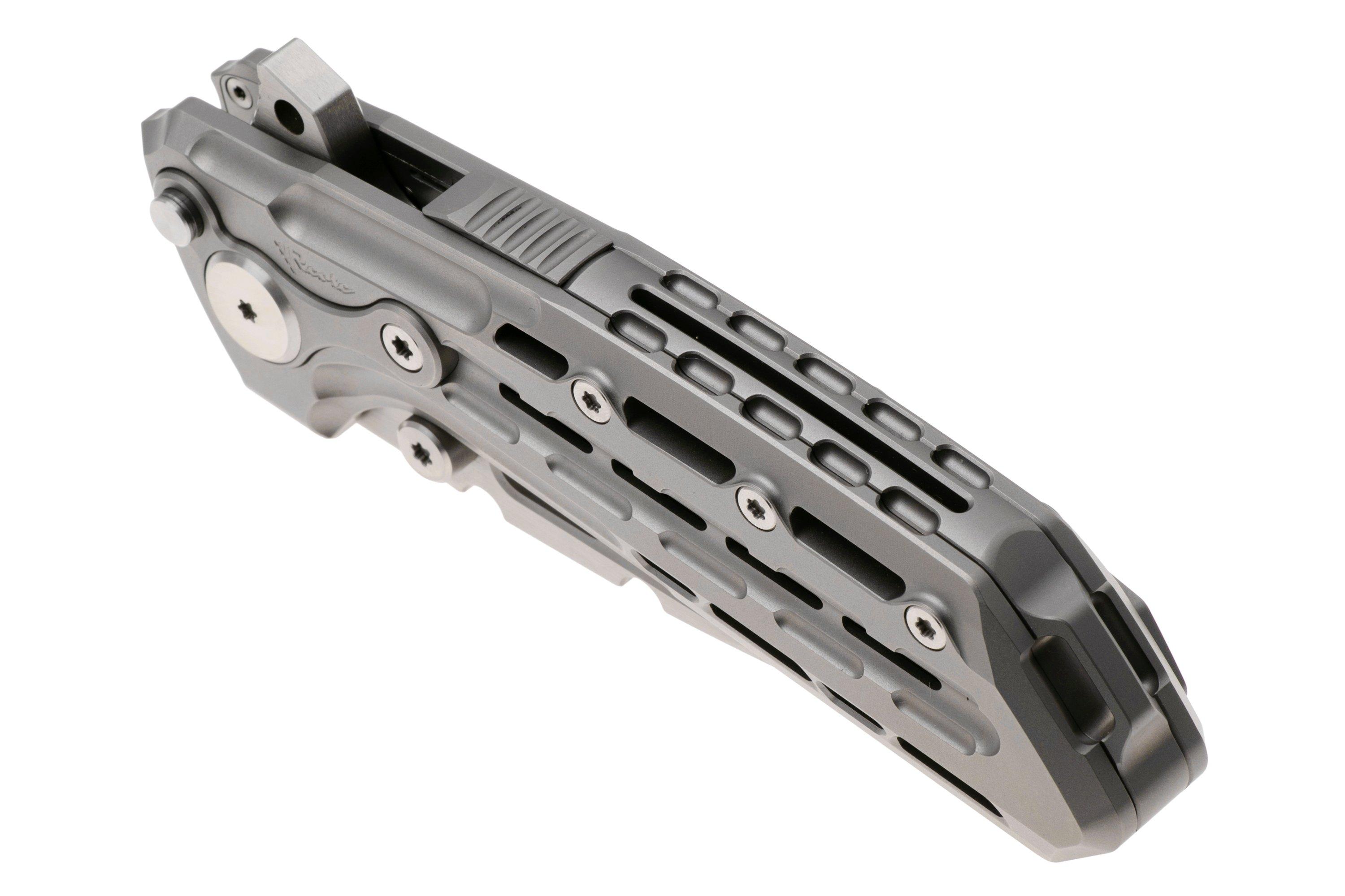 Reate Terminator TX228, Satin M390, Bead Blasted Titanium, pocket knife ...