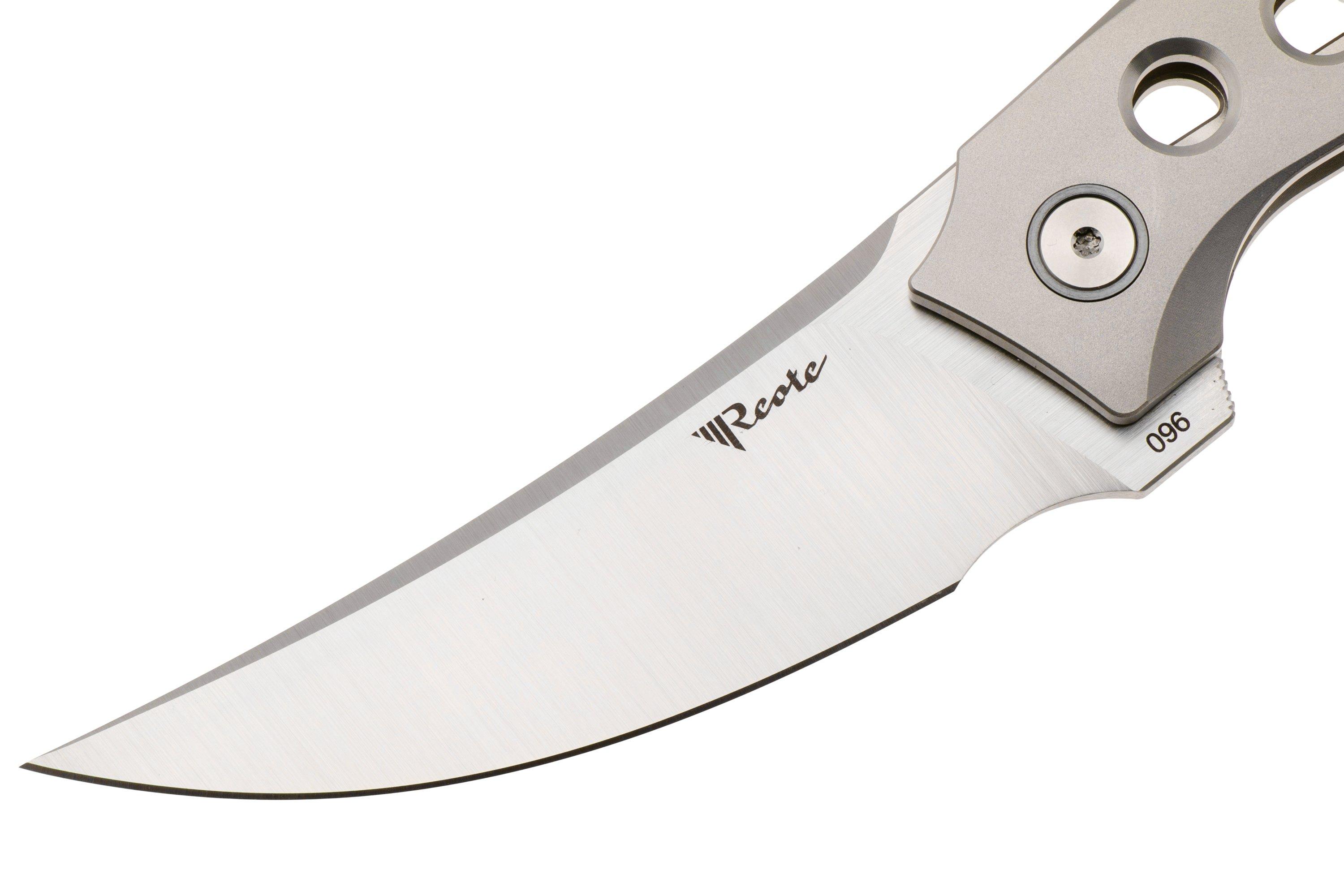 Reate Velocity Satin Elmax, Bead Blasted Titanium, pocket knife, Tashi ...