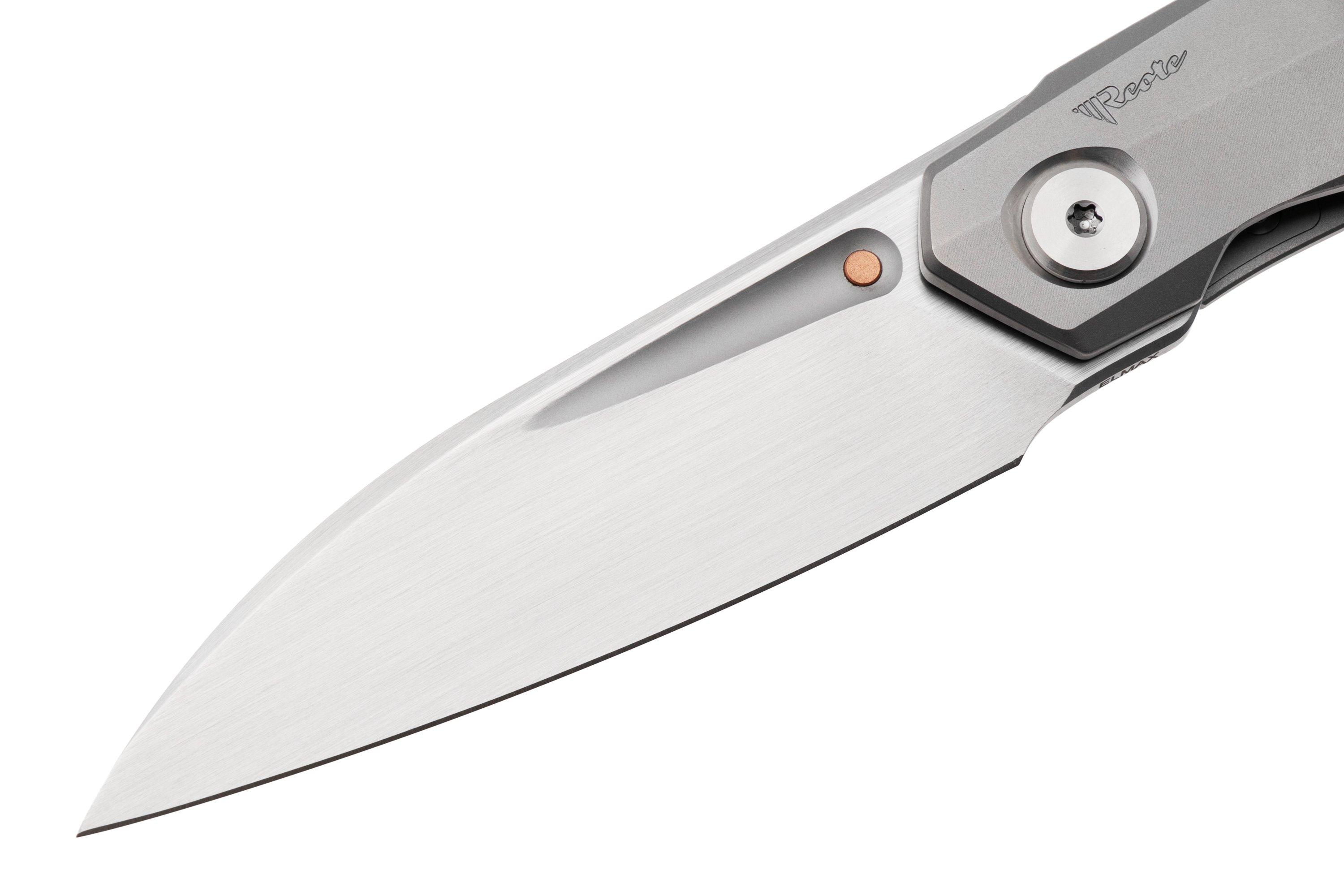 Reate VK-ANUB-TI-BB, Darkwashed Elmax, Bead Blasted Titanium pocket ...