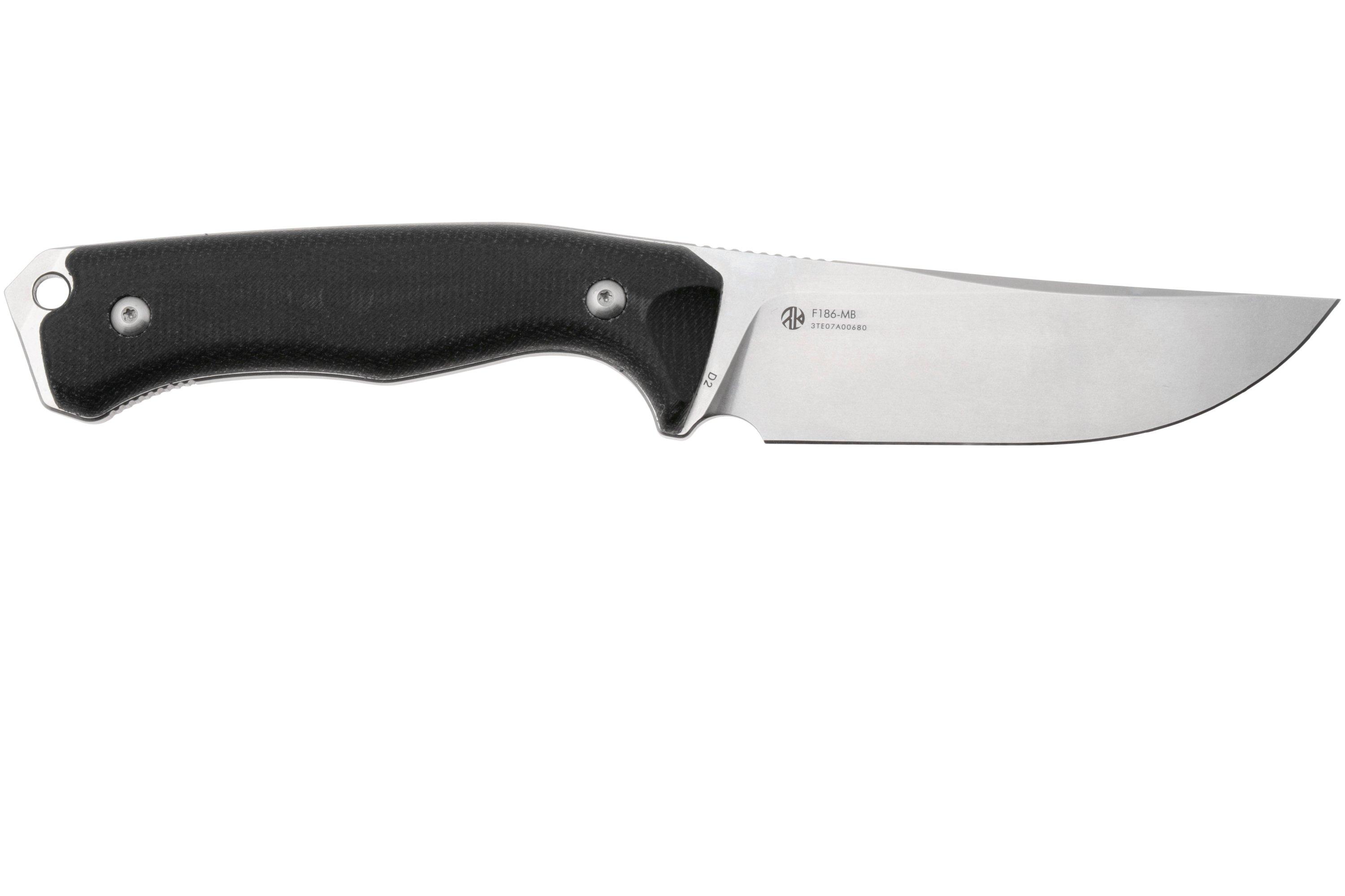 Ruike F186-MB Stonewashed D2, Black Micarta, vaststaand mes | Voordelig ...