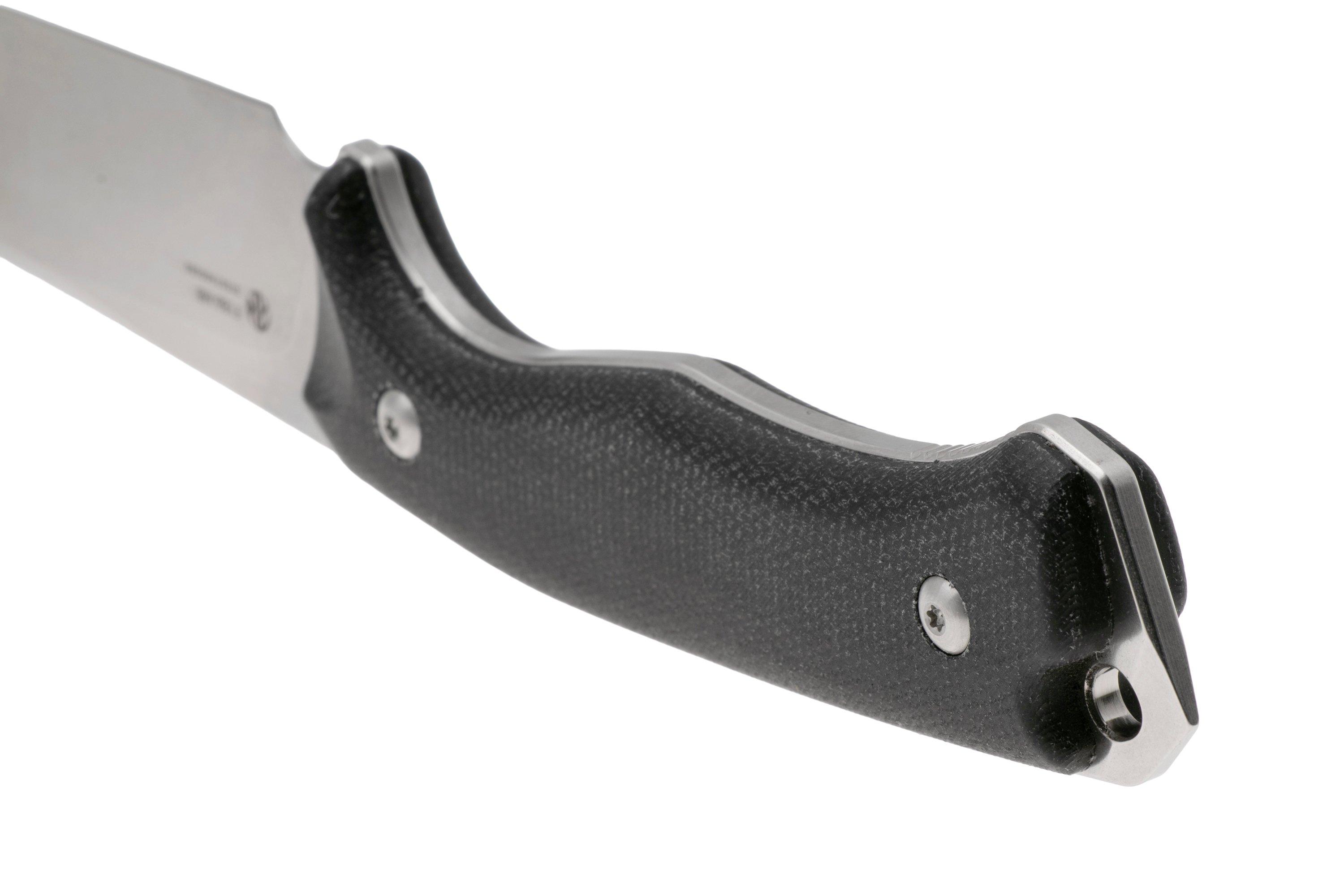 Ruike F186-MB Stonewashed D2, Black Micarta, fixed knife ...