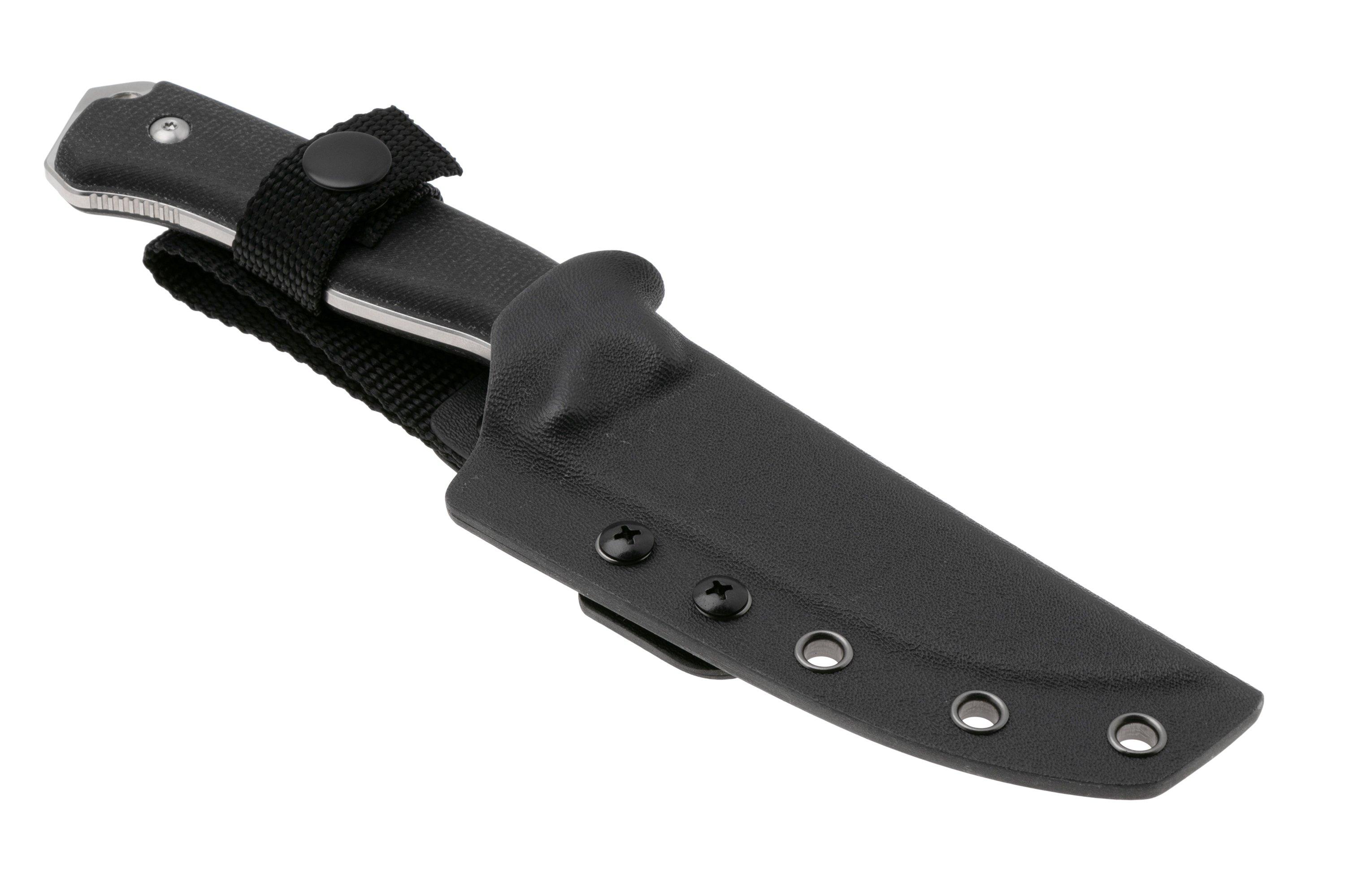 Ruike F186-MB Stonewashed D2, Black Micarta, fixed knife ...