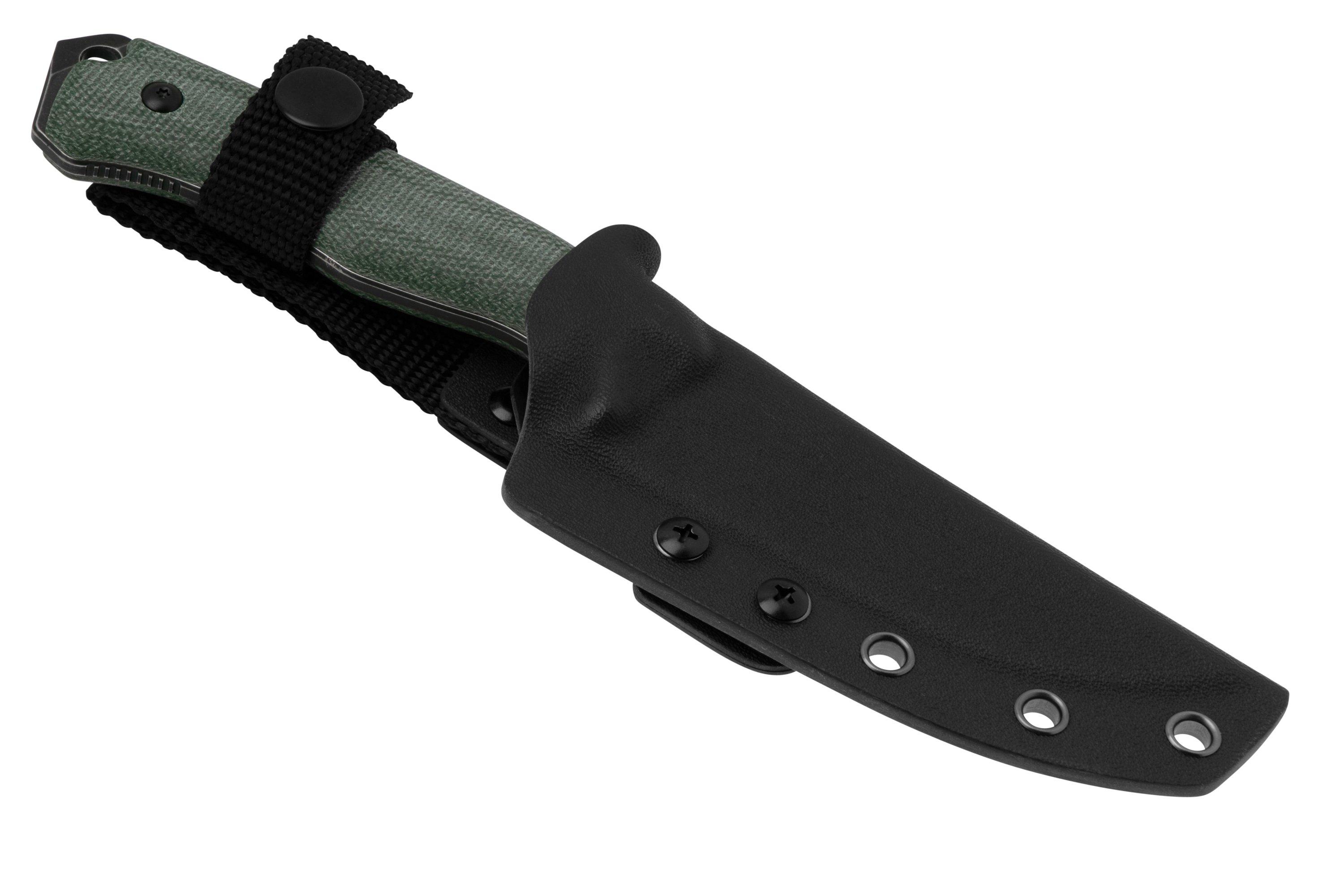 Ruike F186-MG Black D2, Green Micarta, fixed knife | Advantageously ...