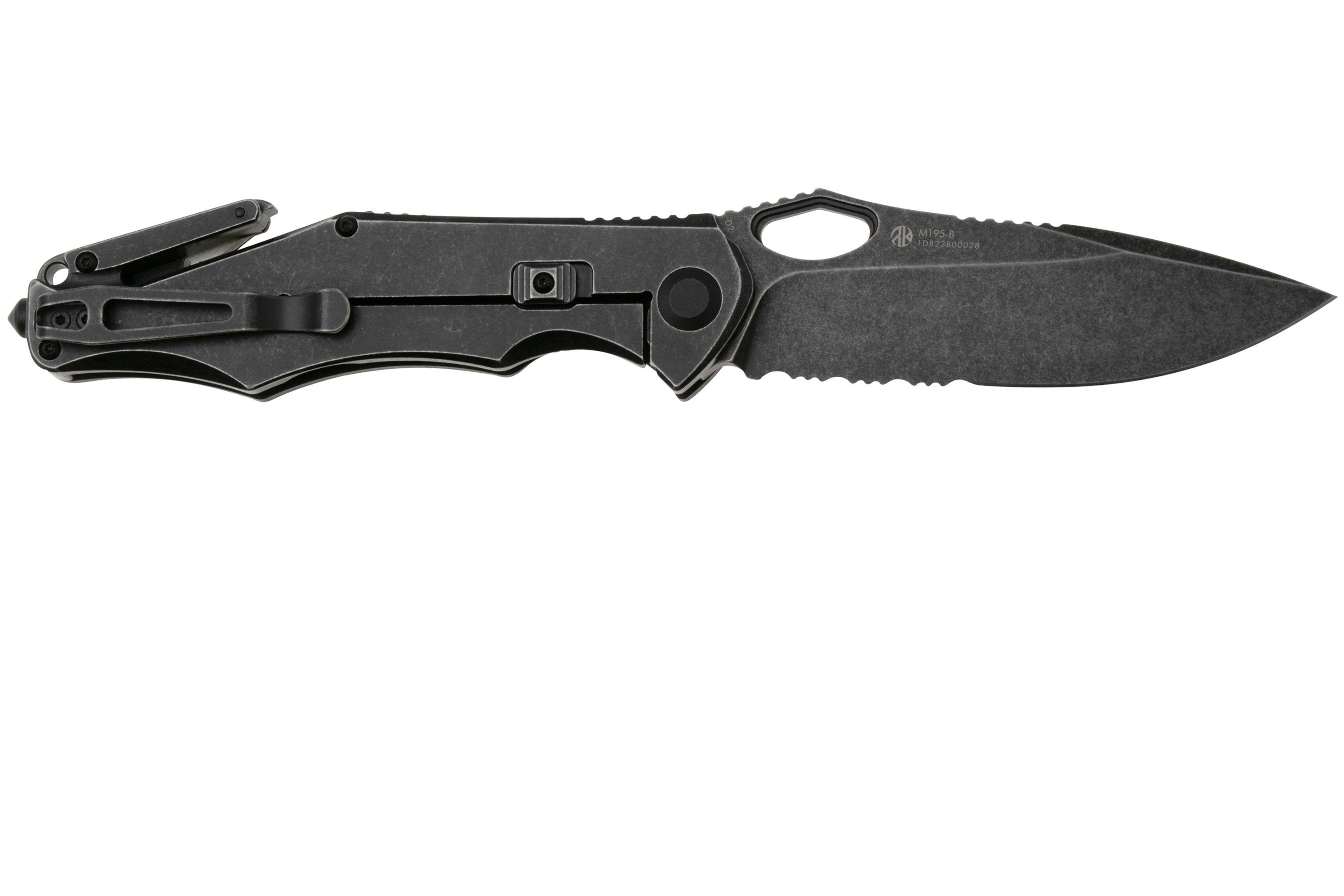 Ruike M195 Black D2, Black G10, taktisches Messer mit Wellenschliff ...
