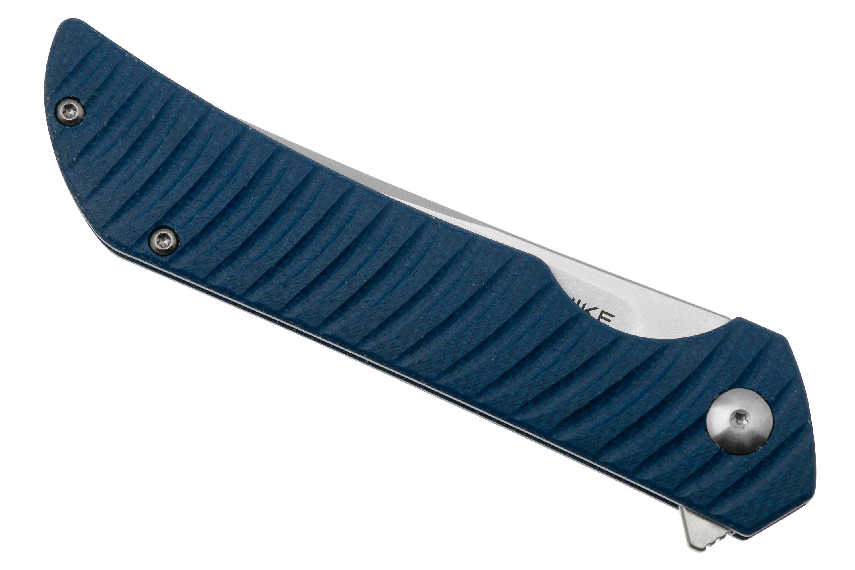 Ruike P122-ME Satin 14C28N, Blue Micarta, coltello da tasca | Fare ...