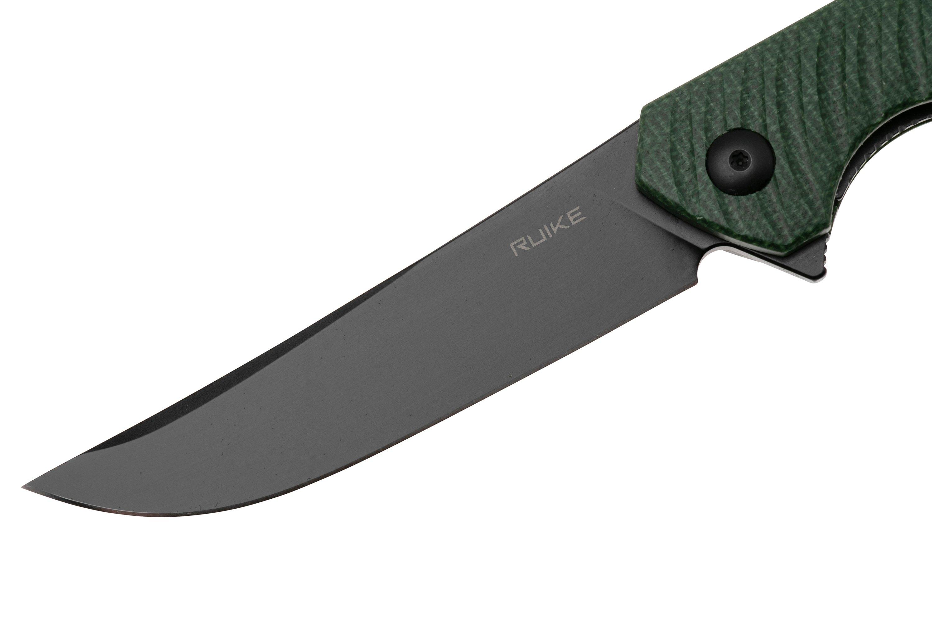 Ruike P122-MG PVD 14C28N, Green Micarta, coltello da tasca | Fare ...