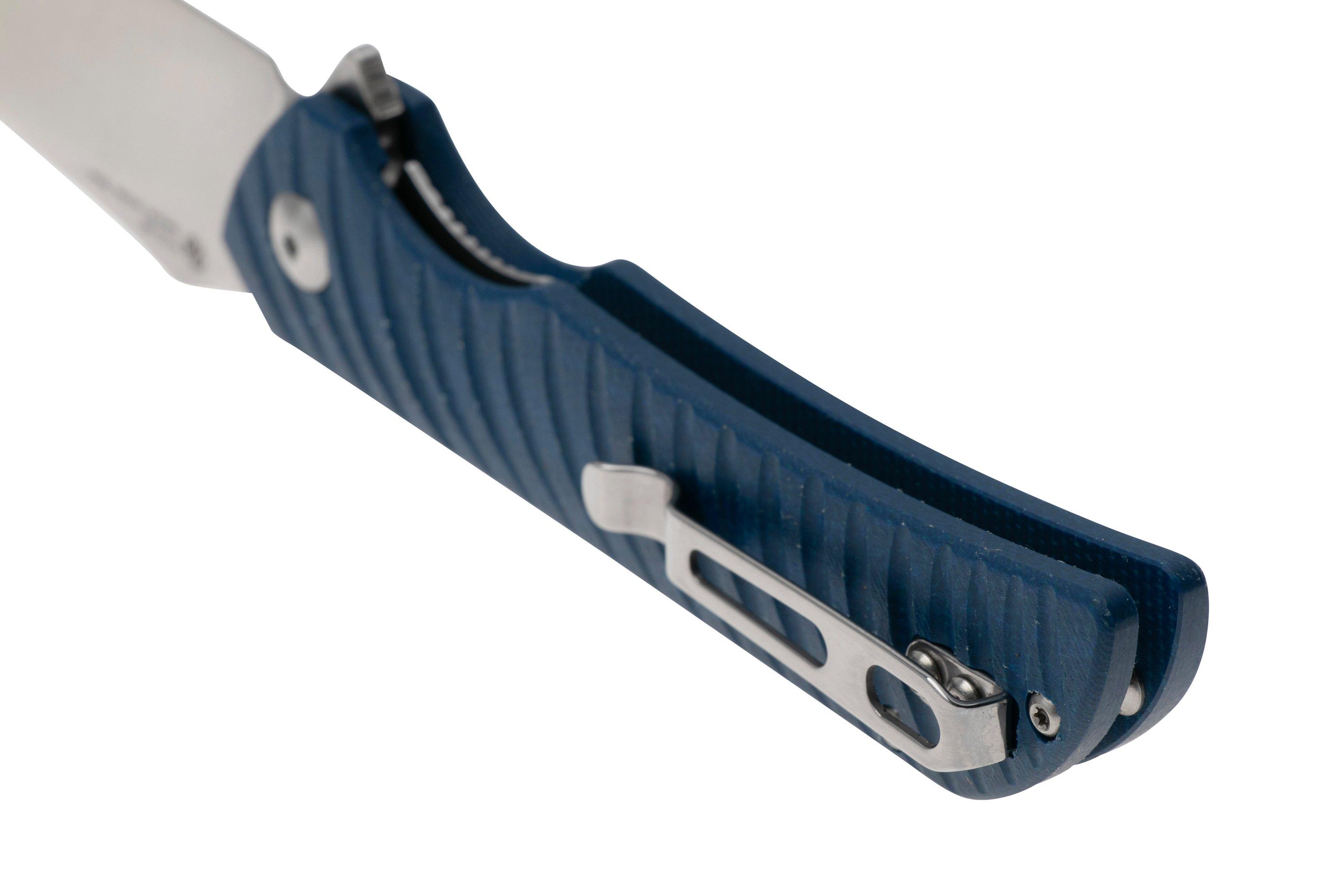 Ruike P123-ME Satin 14C28N, Blue Micarta, pocket knife | Advantageously ...