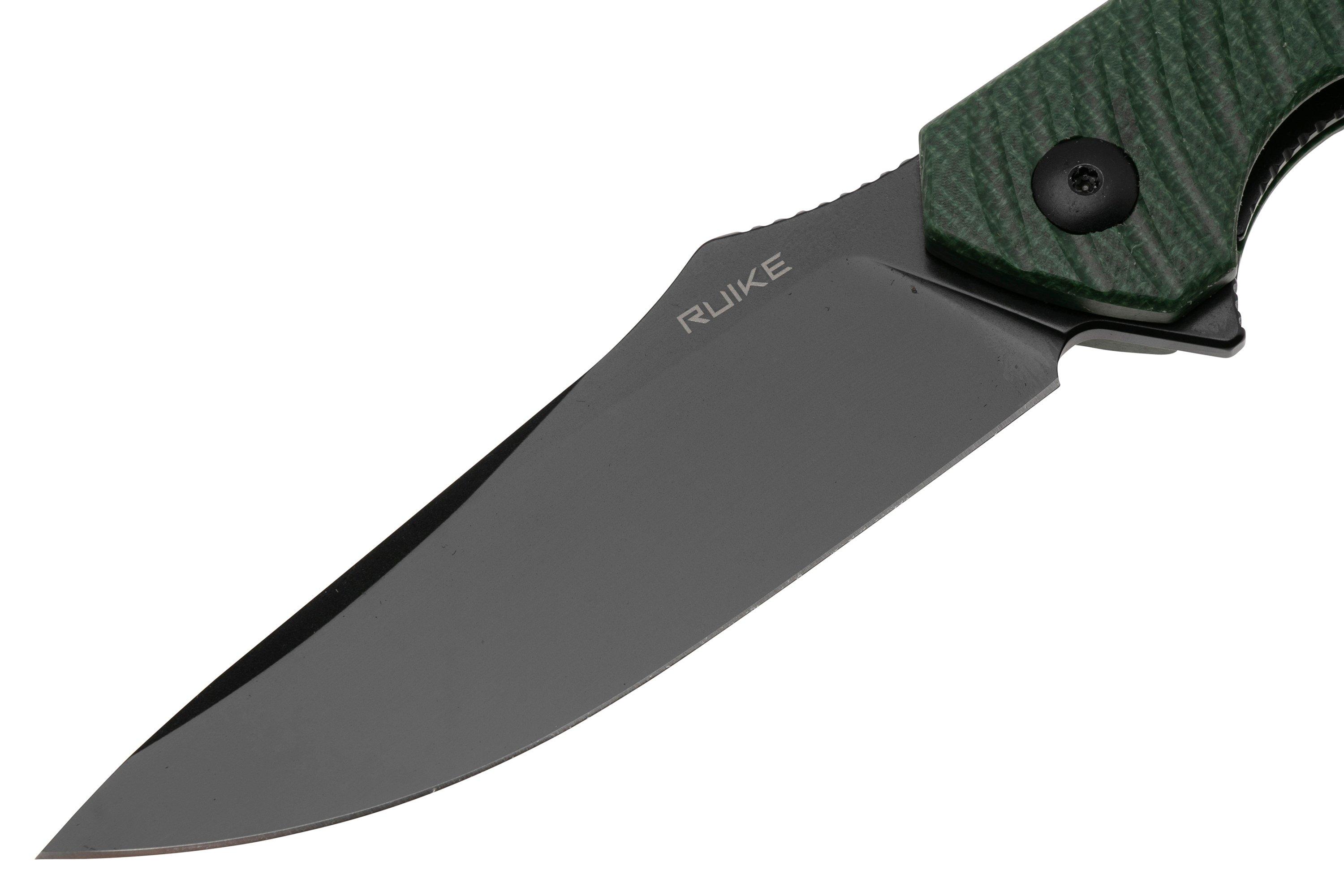 Ruike P123-MG PVD 14C28N, Green Micarta, coltello da tasca | Fare ...