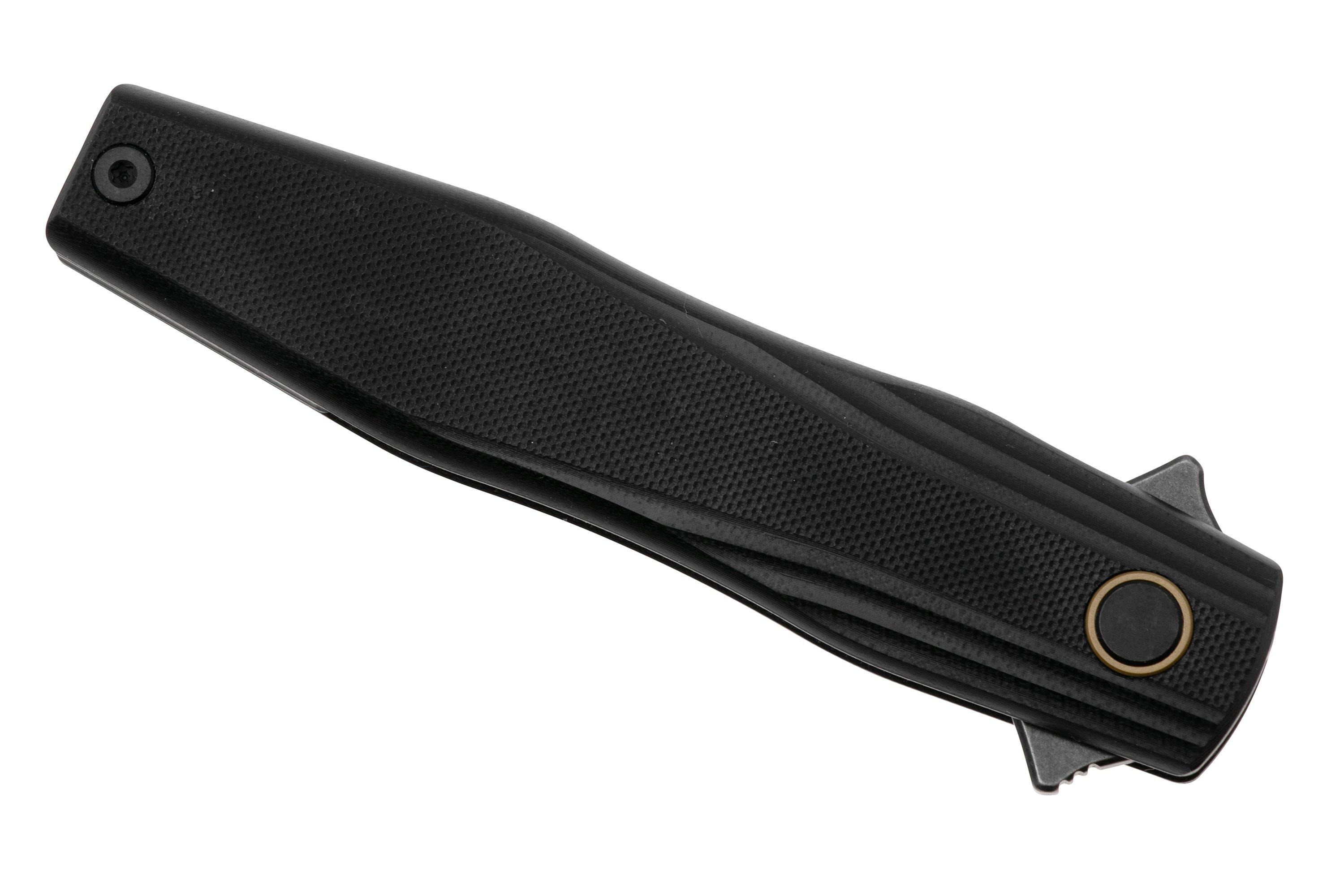 Ruike P188-B Blackwashed D2, Black G10, pocket knife | Advantageously ...