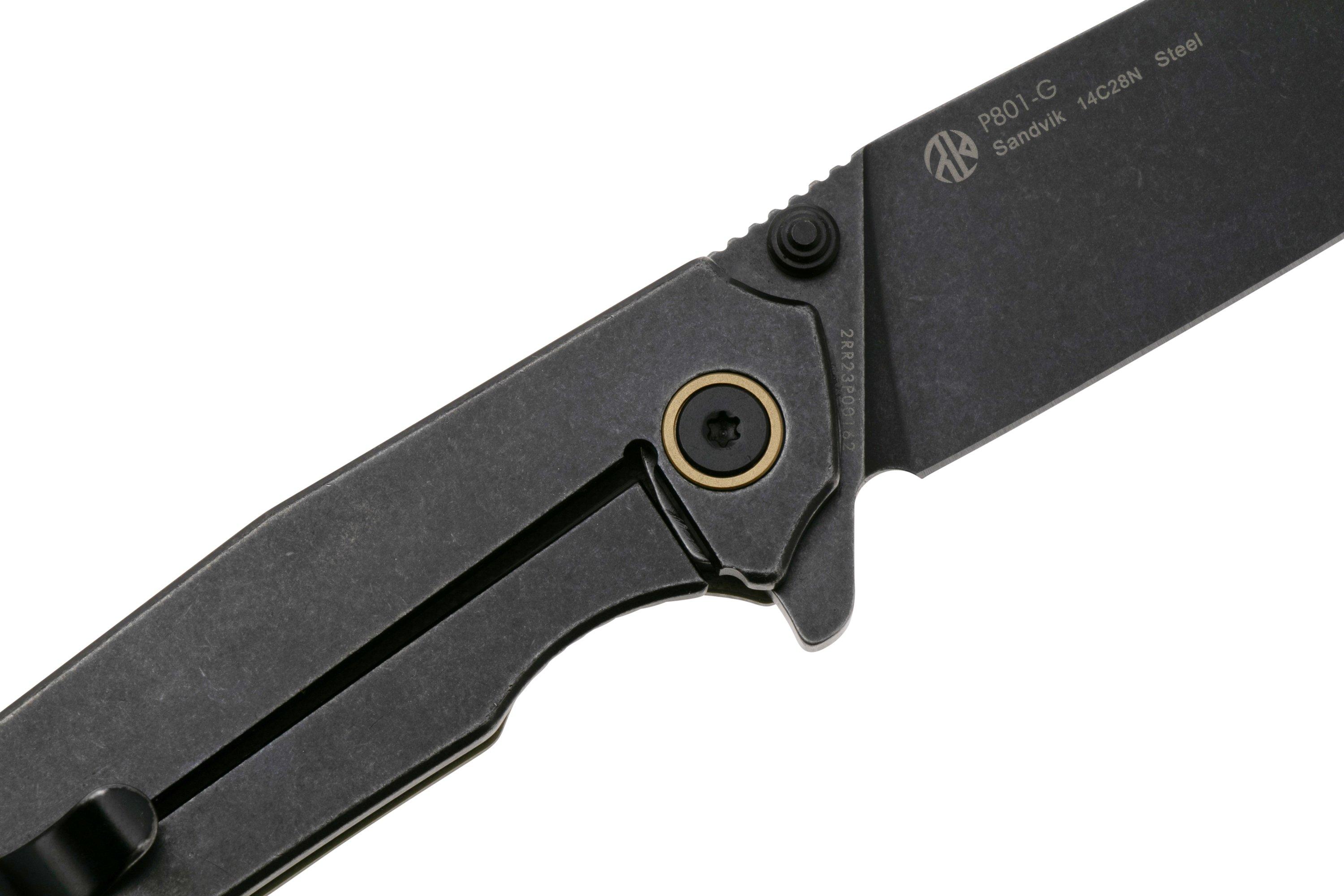 Ruike P801-G 14C28N, Green G10 Stainless, coltello da tasca | Fare ...