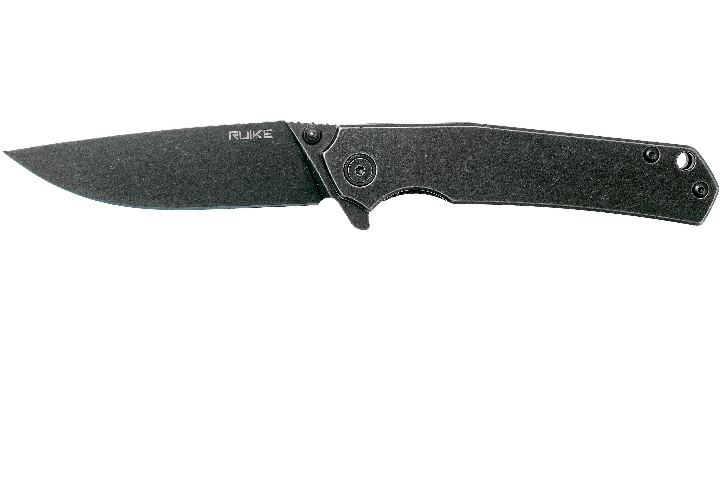 Ruike P801-SB Black pocket knife, Black Oxide finish | Advantageously ...