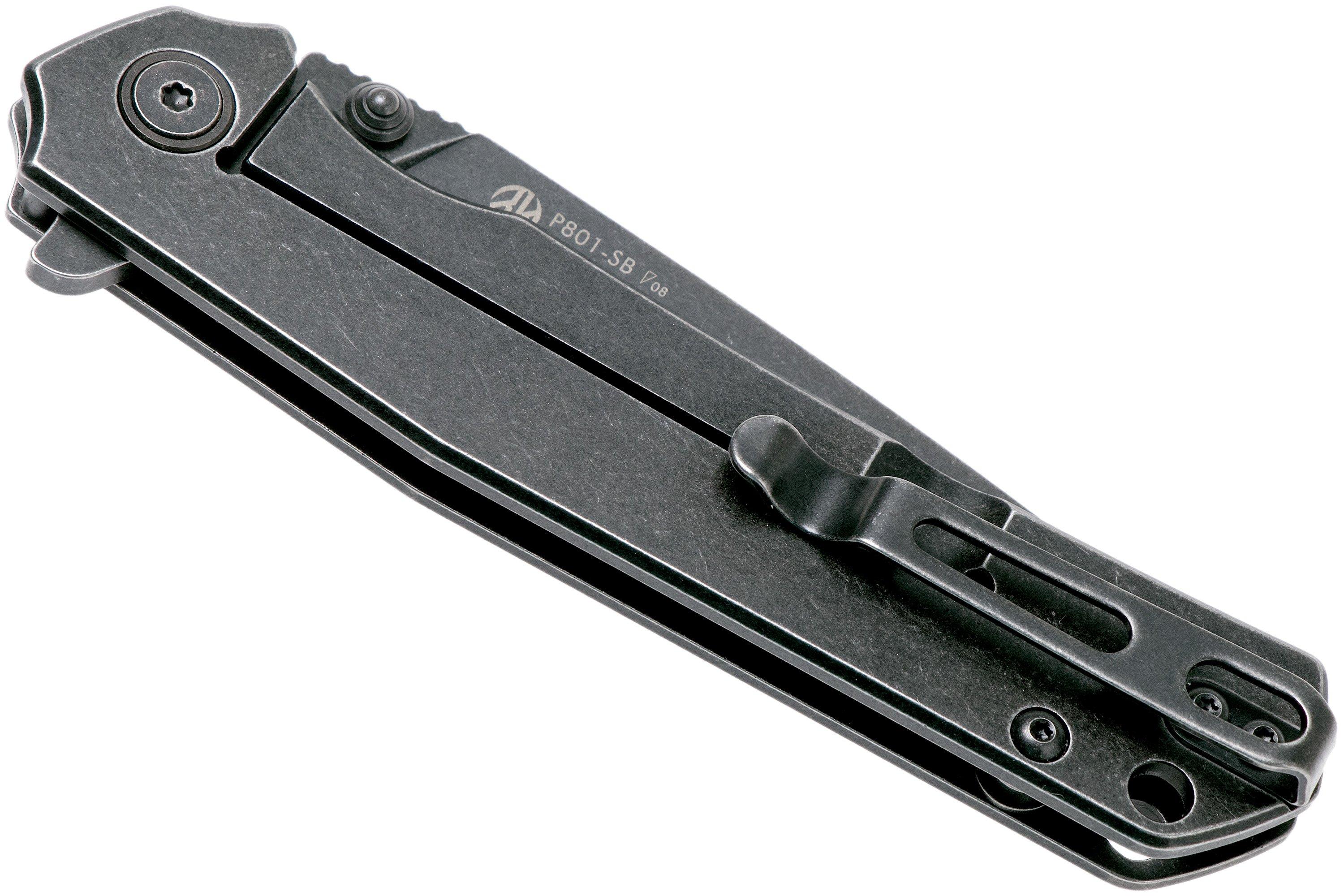 Ruike P801-SB Black pocket knife, Black Oxide finish | Advantageously ...