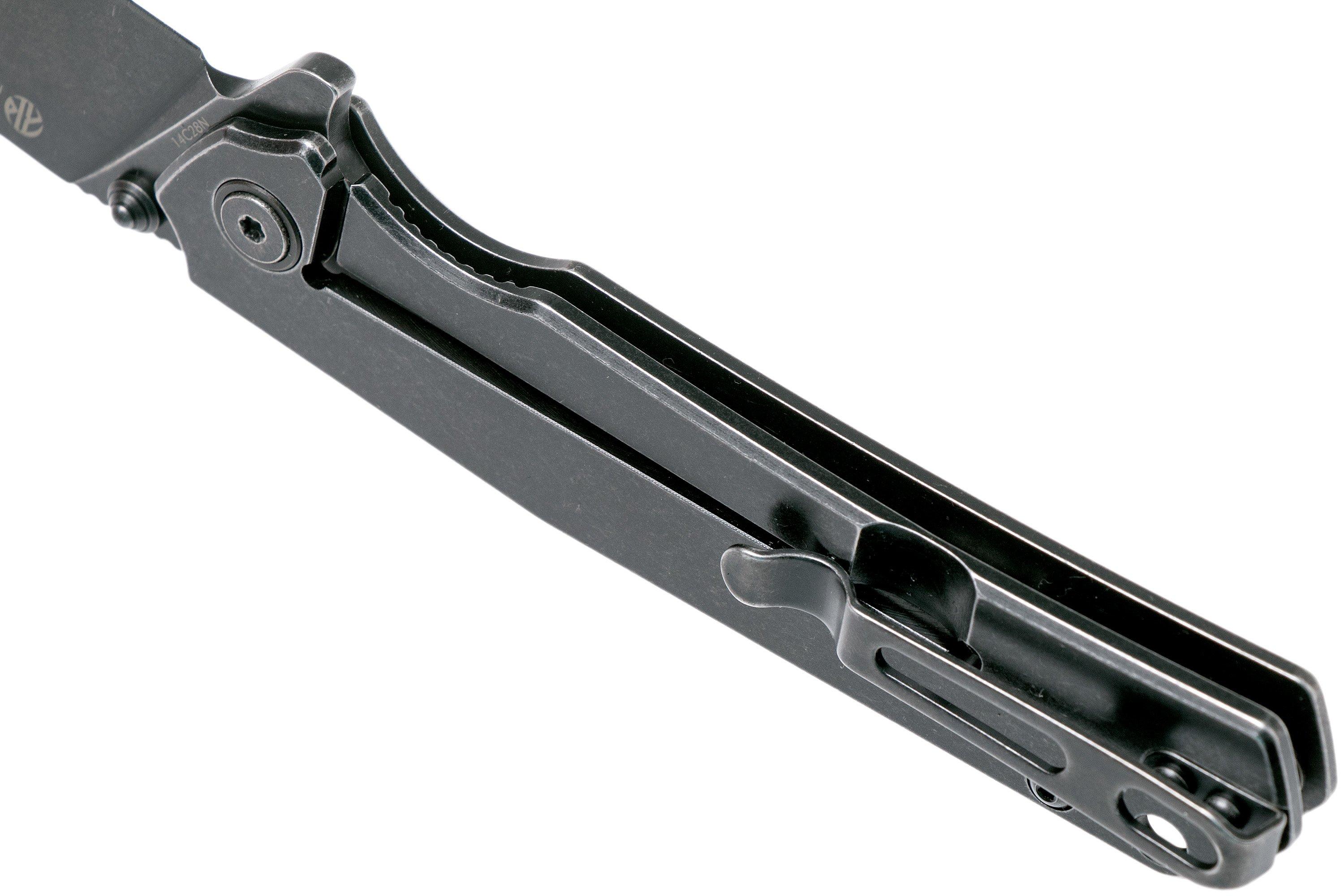 Ruike P801-SB Black pocket knife, Black Oxide finish | Advantageously ...