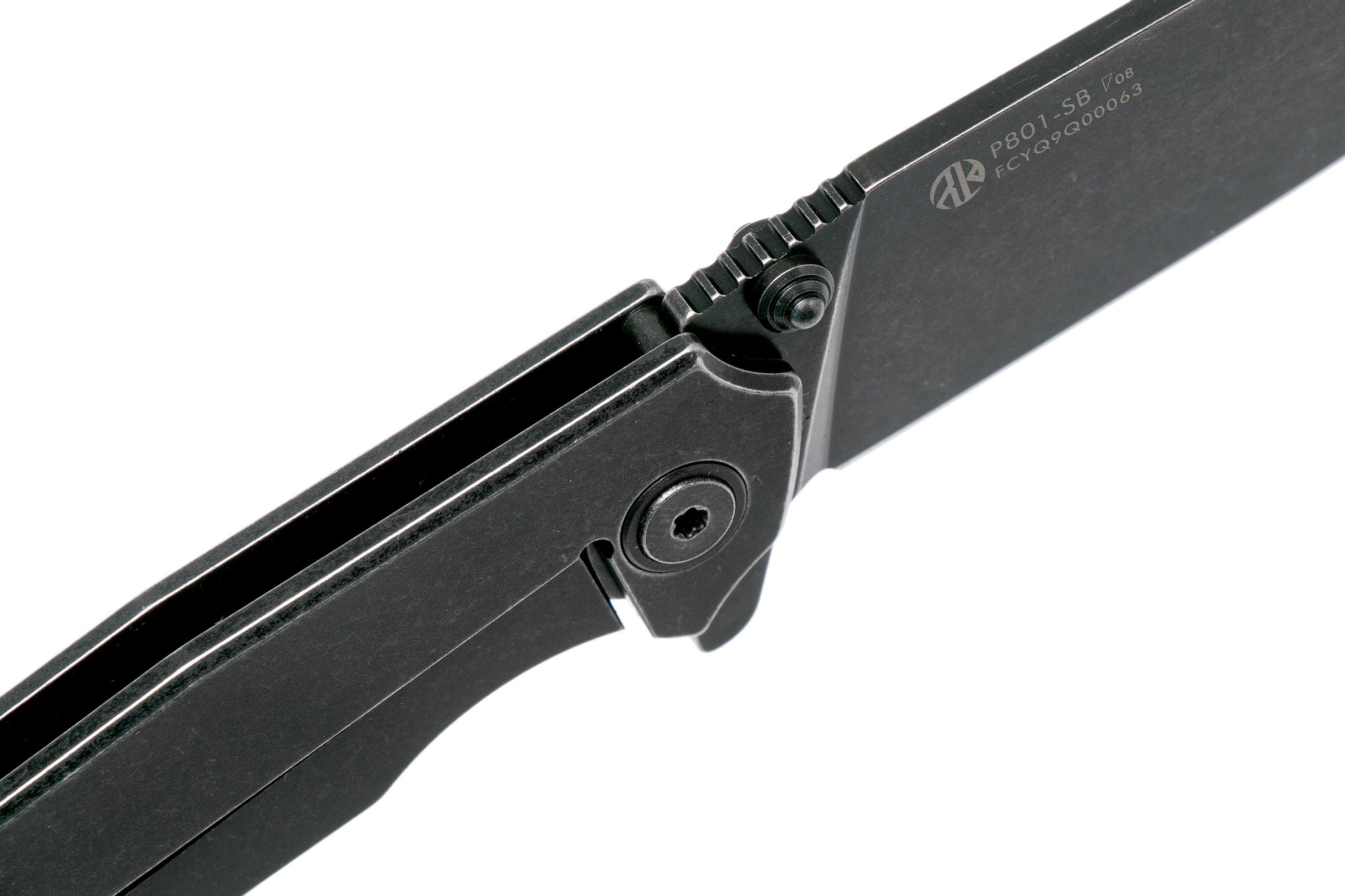 Ruike P801-SB Black pocket knife, Black Oxide finish | Advantageously ...