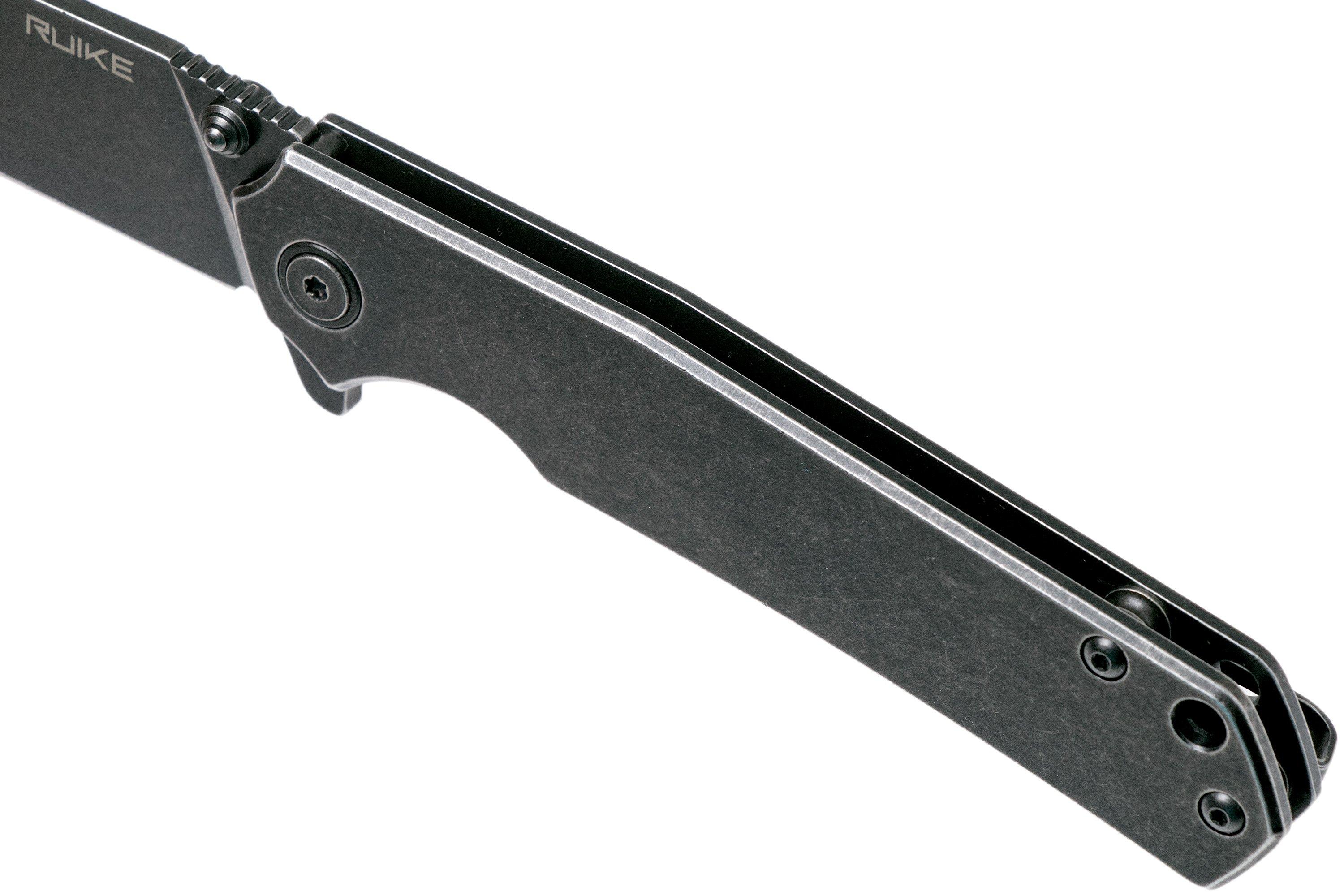 Ruike P801-SB Black pocket knife, Black Oxide finish | Advantageously ...