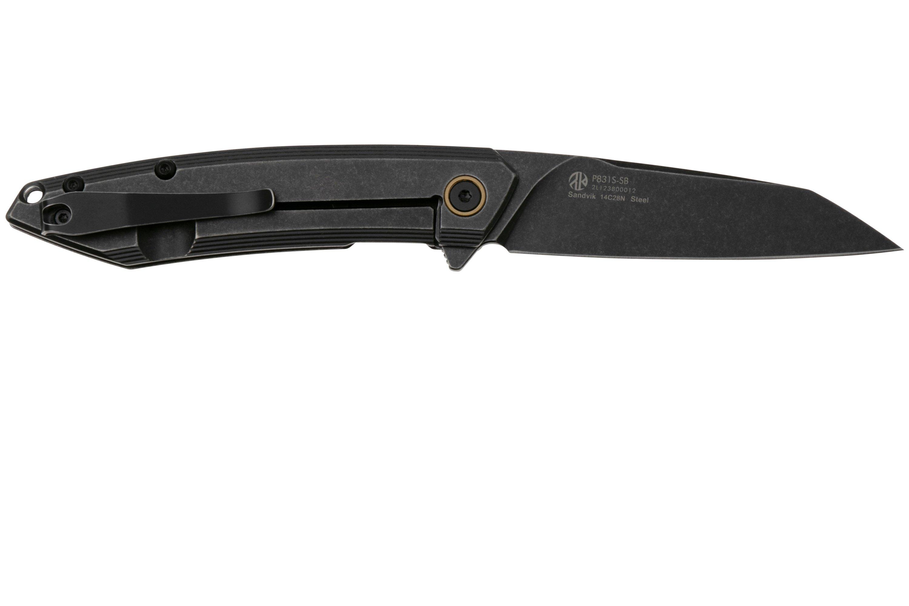 Ruike P831S-SB Black 14C28N, Black Stainless Steel Handle, pocket knife | Advantageously ...