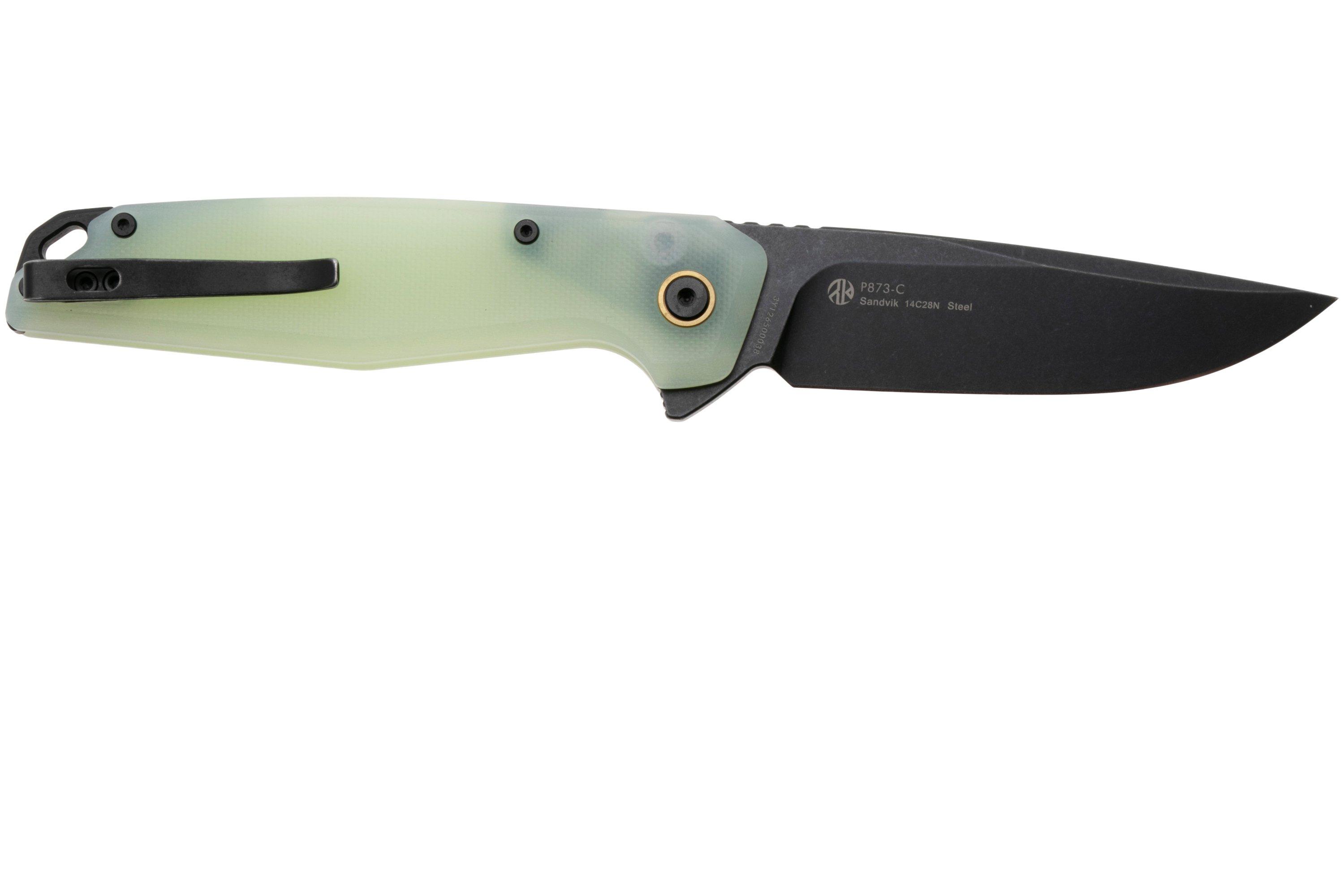 Ruike P873-C Blackwashed 14C28N, Jade G10, coltello da tasca | Fare ...