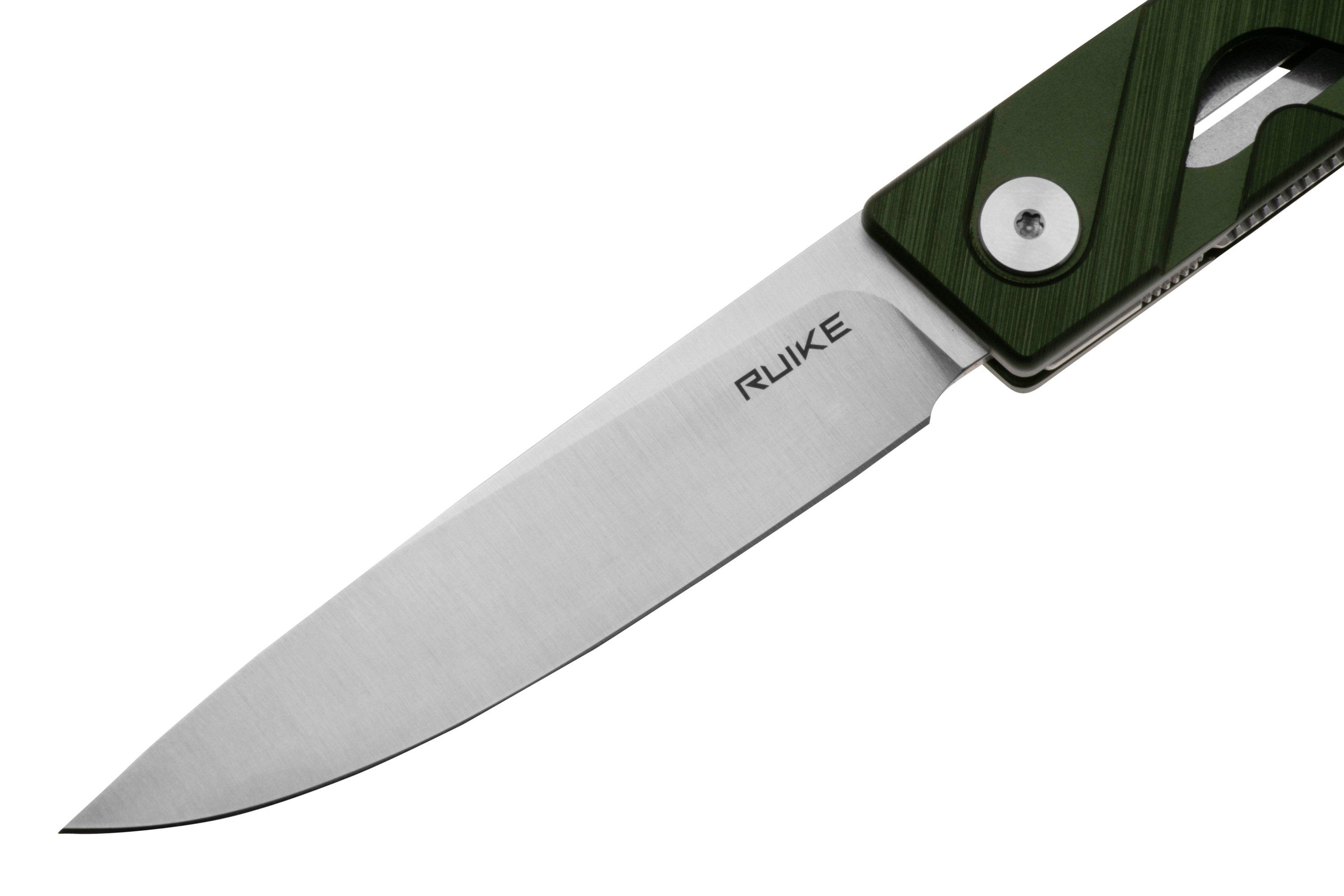 Ruike P878-AG 14C28N, Green Aluminium, pocket knife | Advantageously shopping at Knivesandtools.com