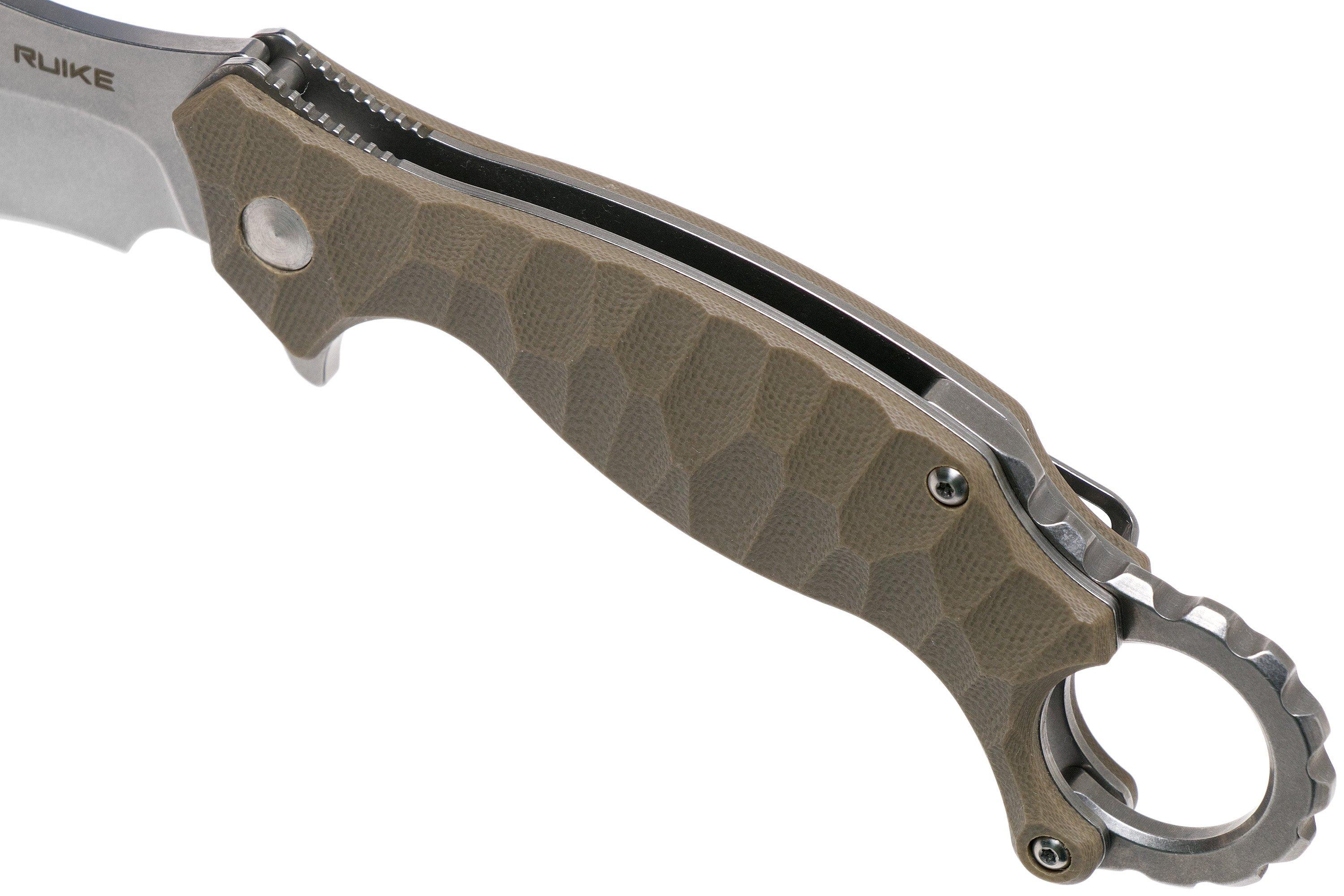 Ruike P881-W Desert Tan karambit pocket knife | Advantageously shopping at Knivesandtools.dk