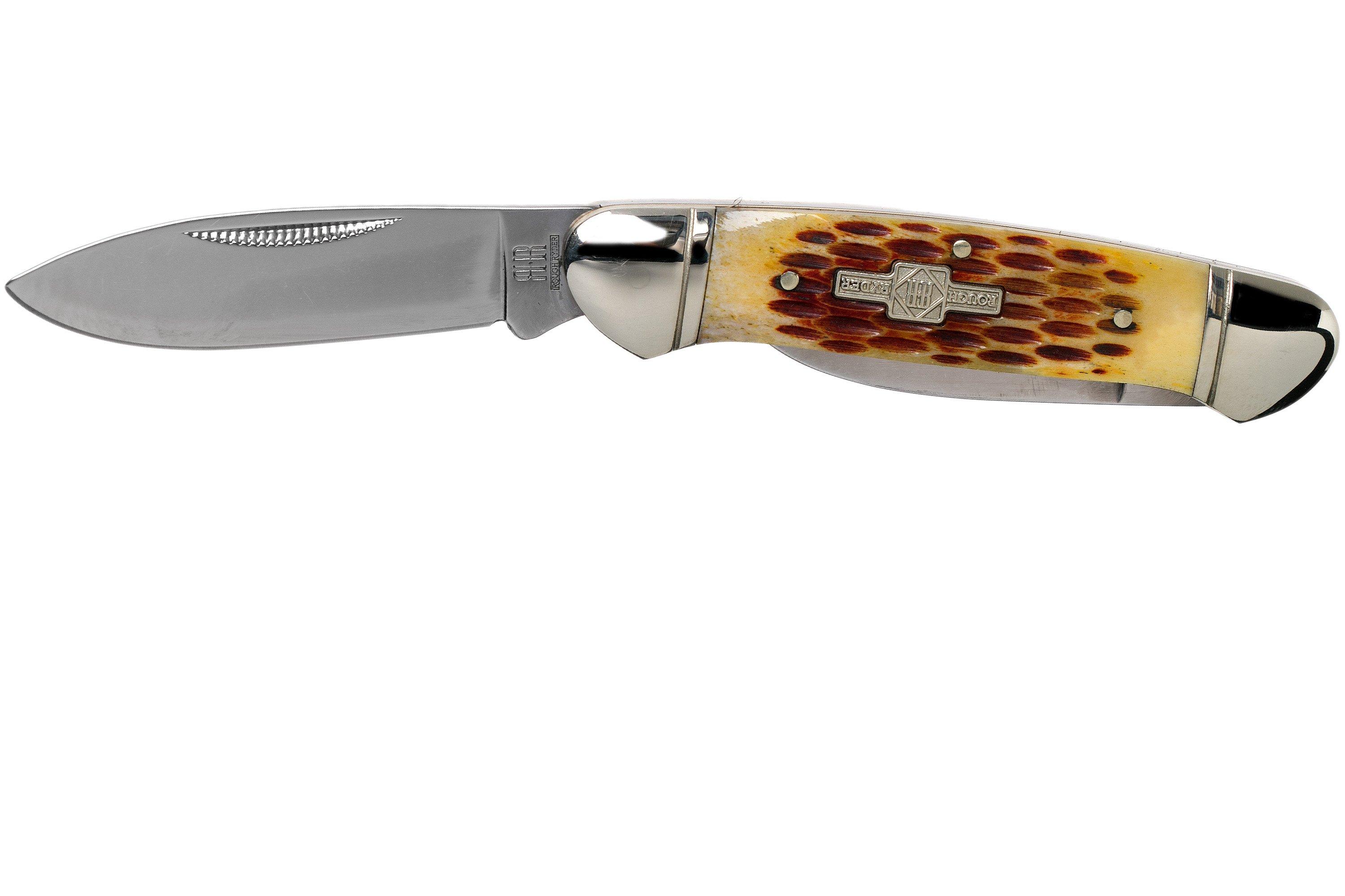 Rough Ryder Canoe Amber Bone RR048 slipjoint pocket knife ...