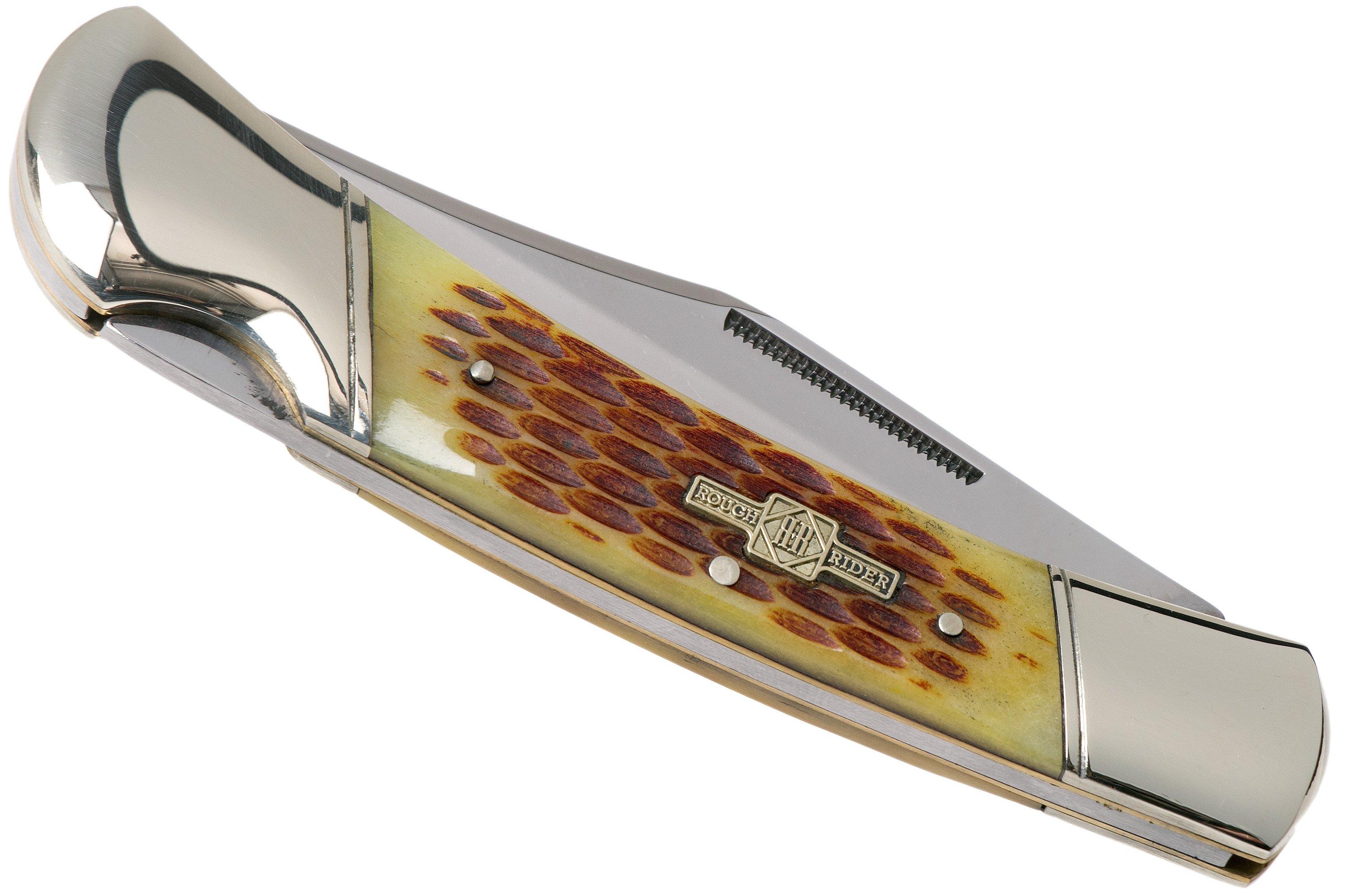 Rough Ryder Folding Hunter Amber Bone RR066 lockback pocket knife ...