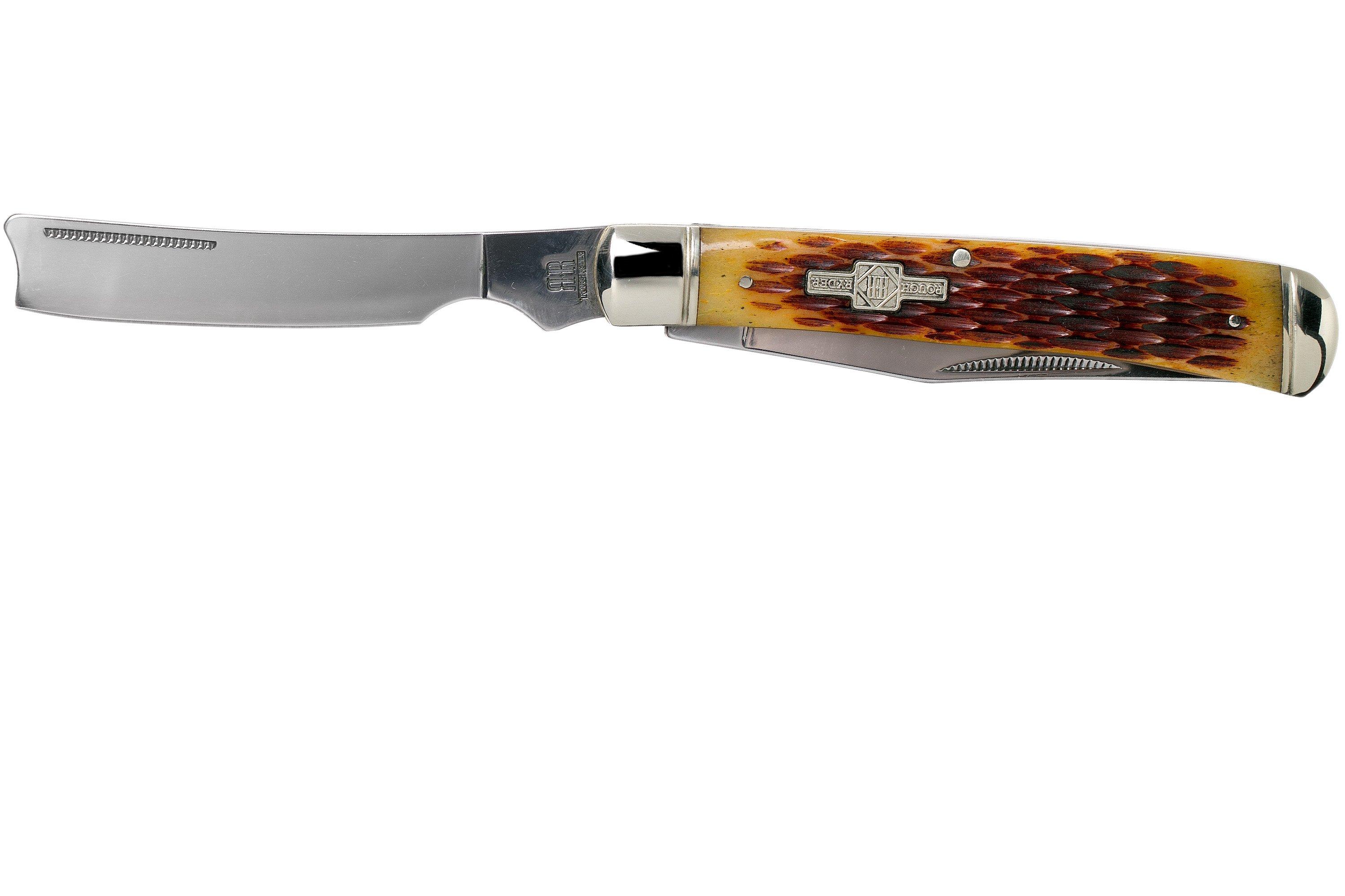 Rough Ryder Razor Trapper Amber Bone RR072 slipjoint pocket knife ...