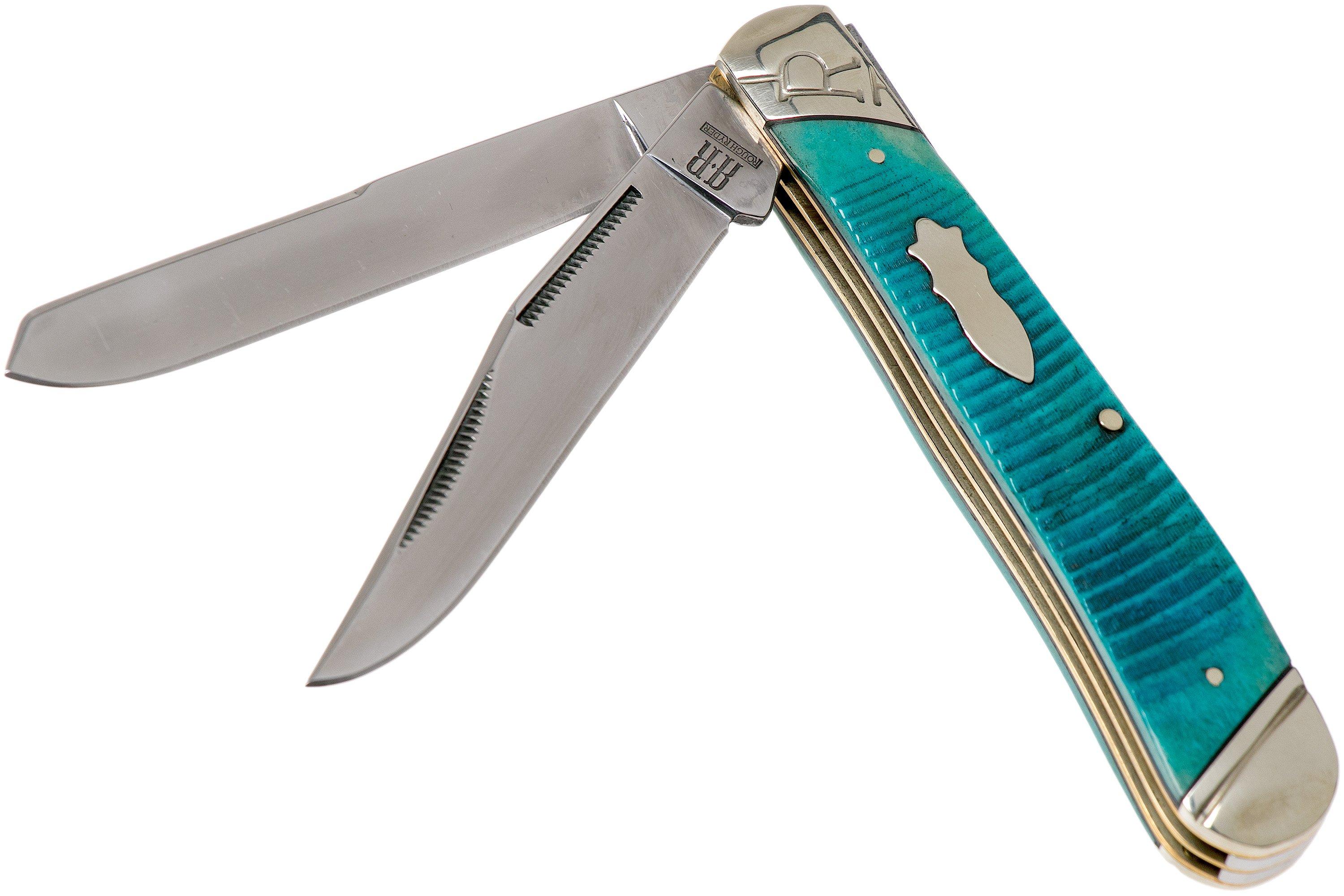 Rough Ryder Black & Blue Trapper RR2115 pocket knife | Advantageously ...