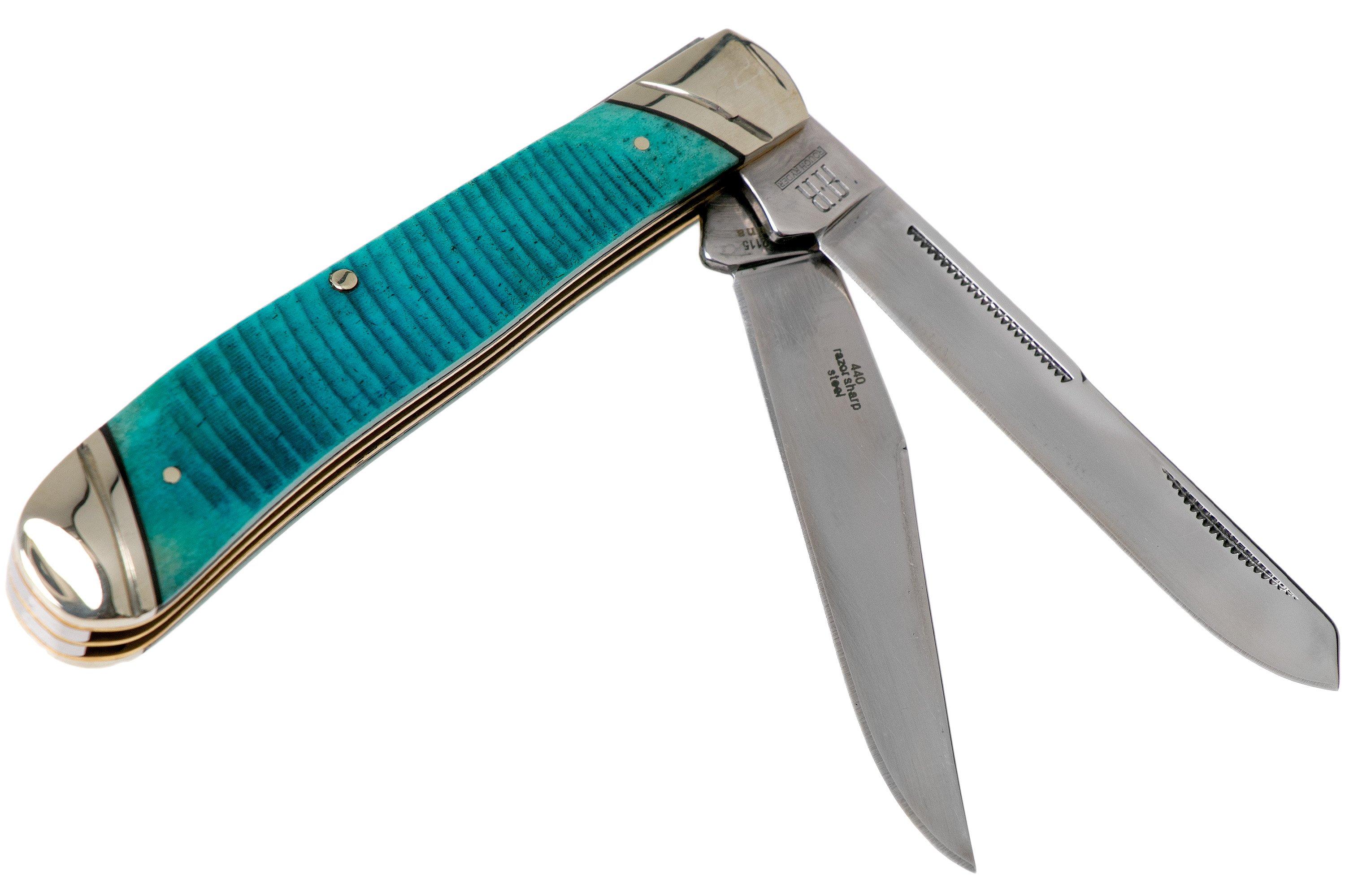 Rough Ryder Black & Blue Trapper RR2115 pocket knife | Advantageously ...