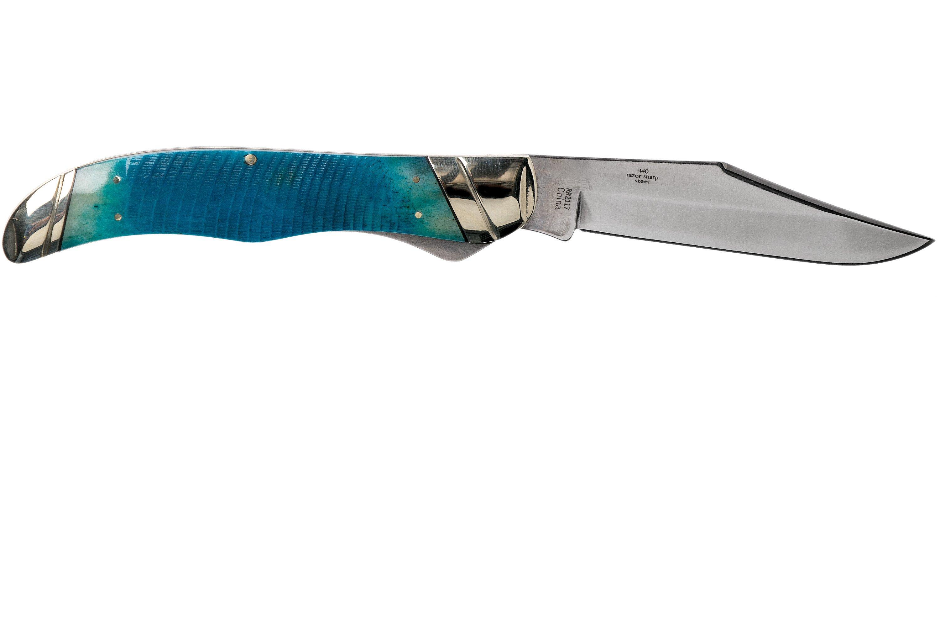 Rough Ryder Black & Blue Folding Hunter RR2117 pocket knife ...
