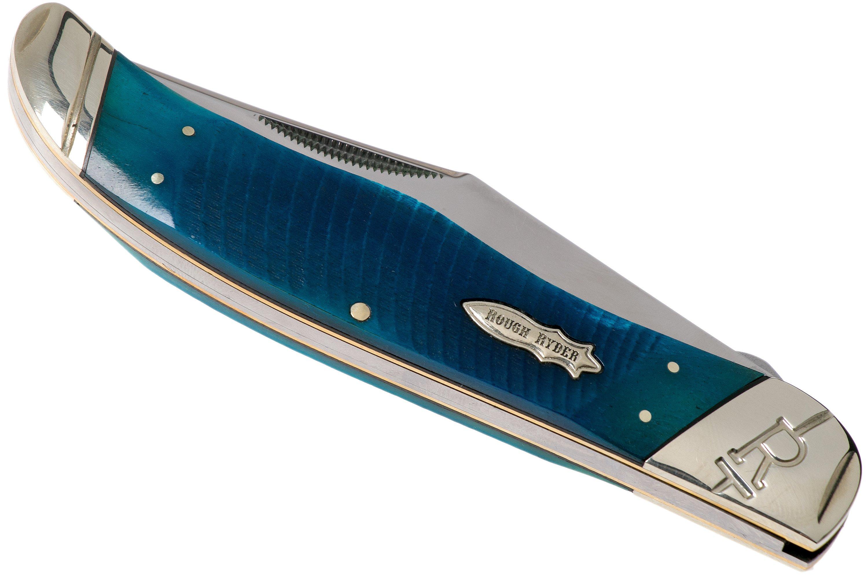 Rough Ryder Black & Blue Folding Hunter RR2117 pocket knife ...